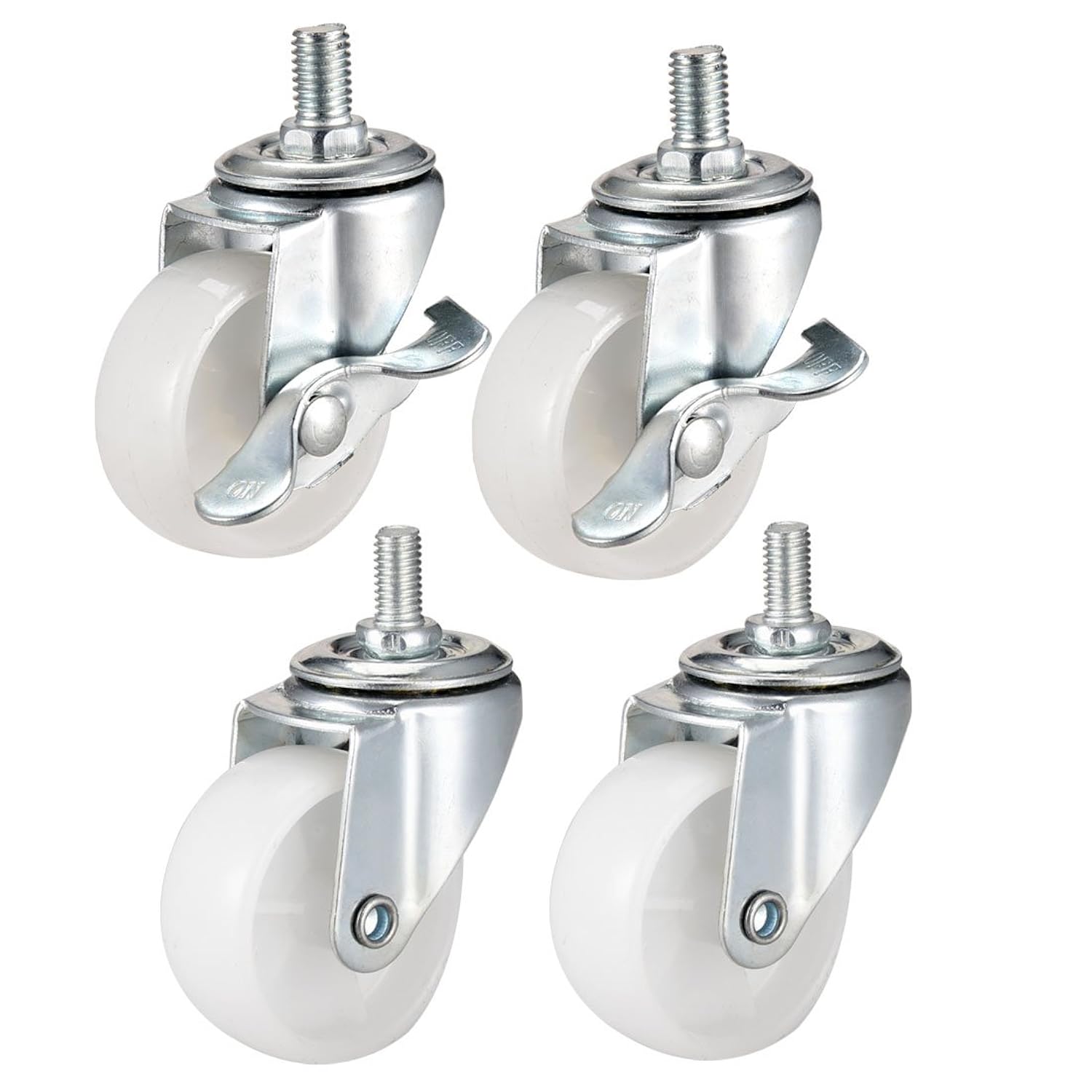 UXCELL Uxcell 2 Inch Swivel Caster Wheels Pp 360 Degree Threaded Stem ...