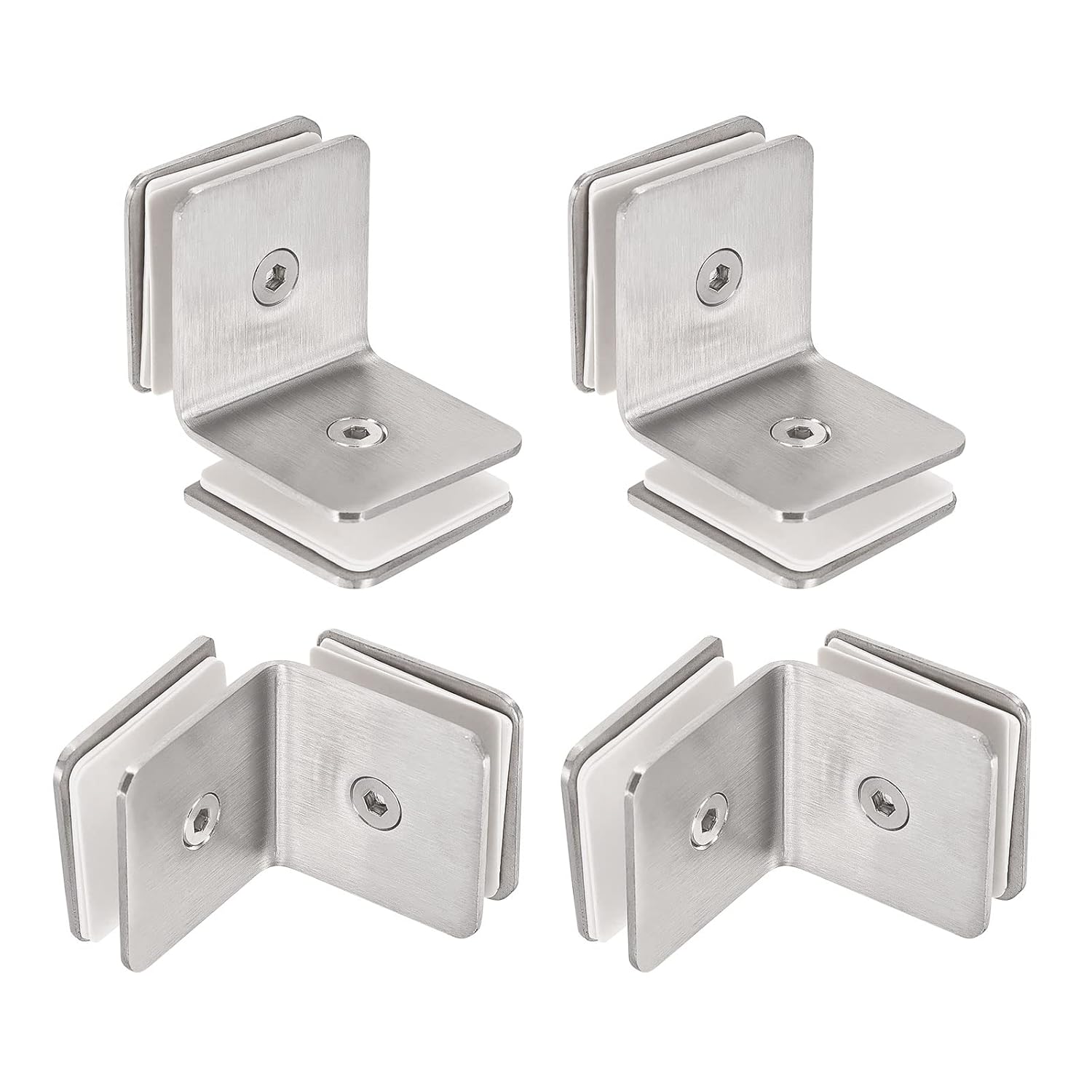 UXCELL Uxcell Stainless Steel 90 Degree Glass Clamp, 4Pcs For 8-12Mm ...