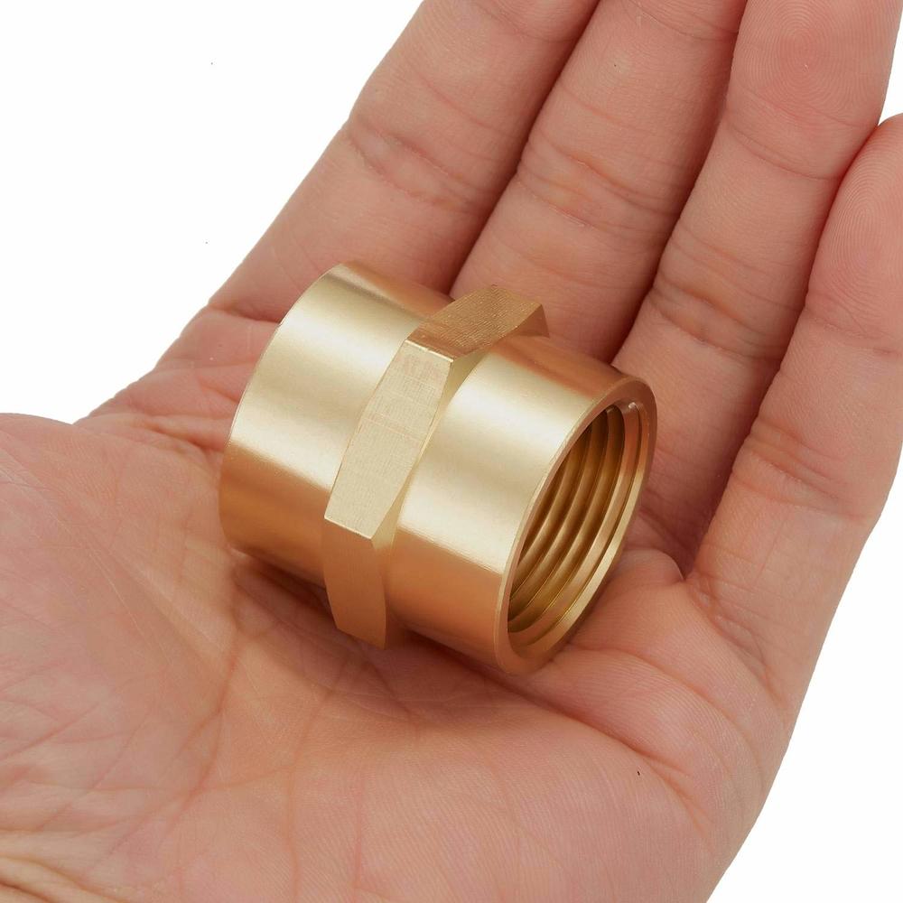 Great Choice Products 2 Pack Metals Brass Pipe Fitting Connector