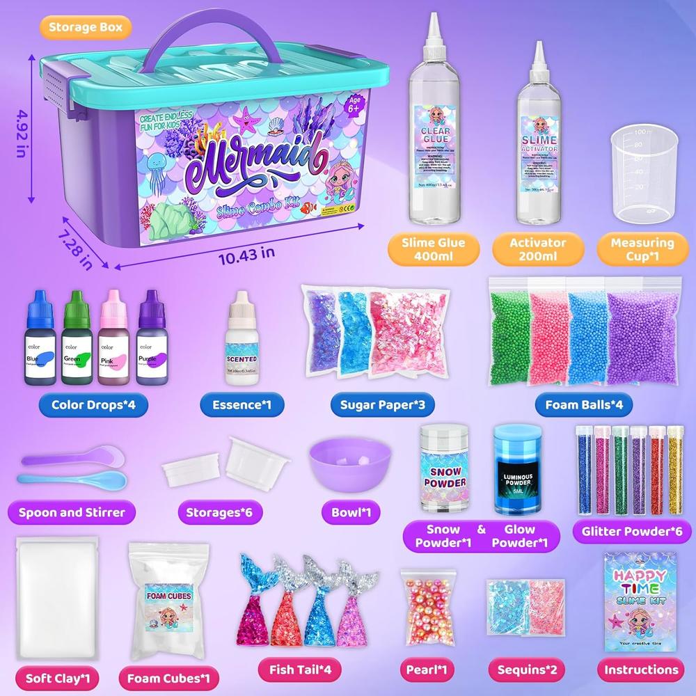 Great Choice Products Diy Mermaid Slime Kit For Girls 10 Years Glow