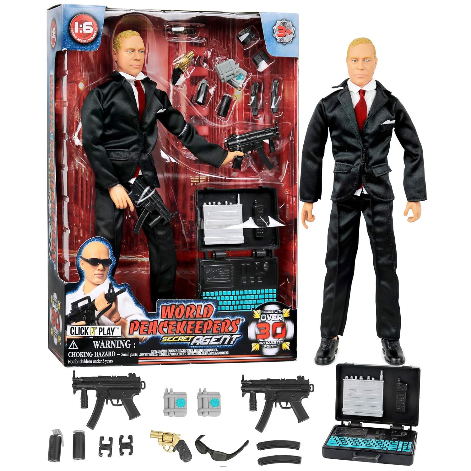 Click N Play Secret Service With Suit 12 Inch Action Figure Play Set With Accessories 