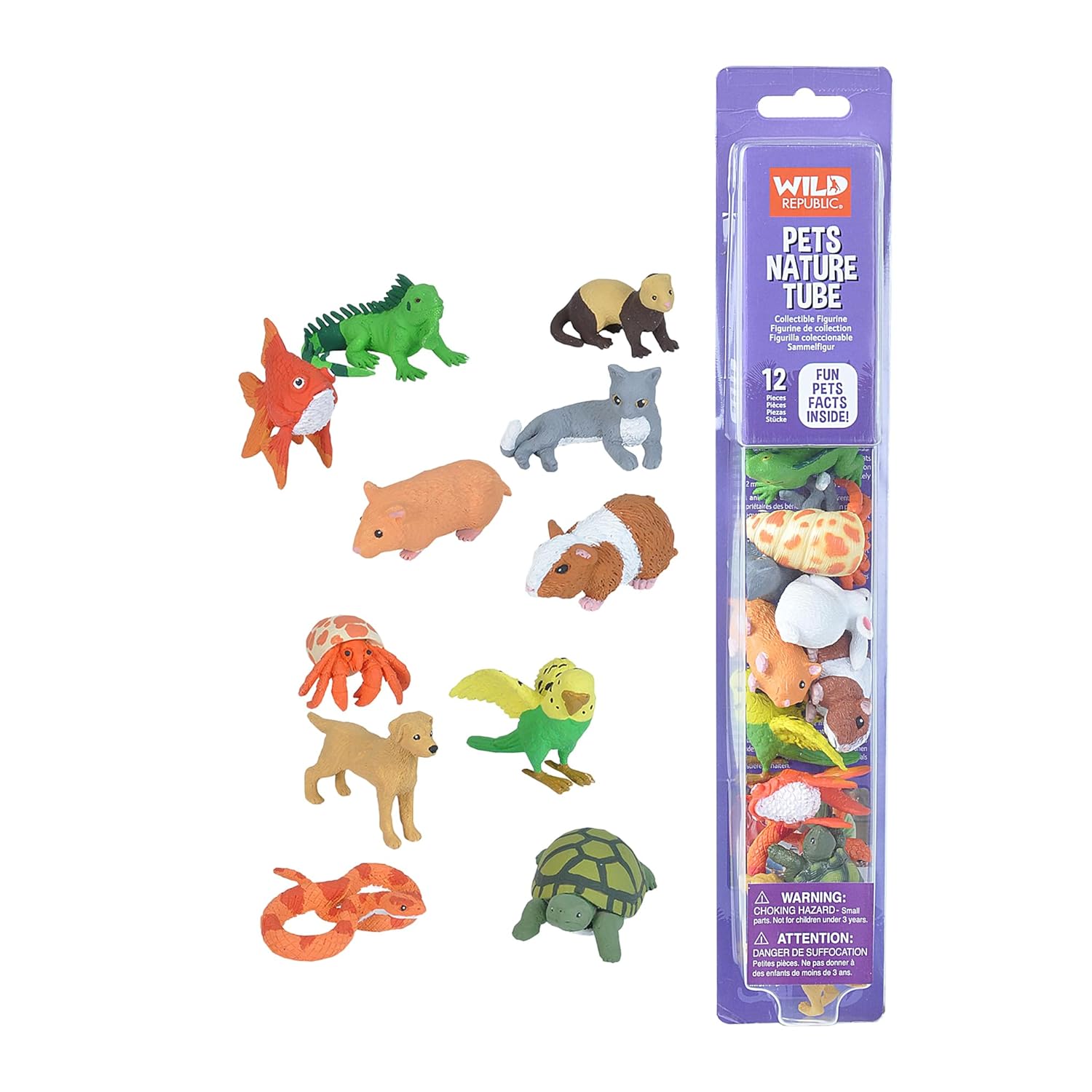Wild Republic Pets Figurines Tube, Turtle, Guinea Pig, Snake, Hamster ...