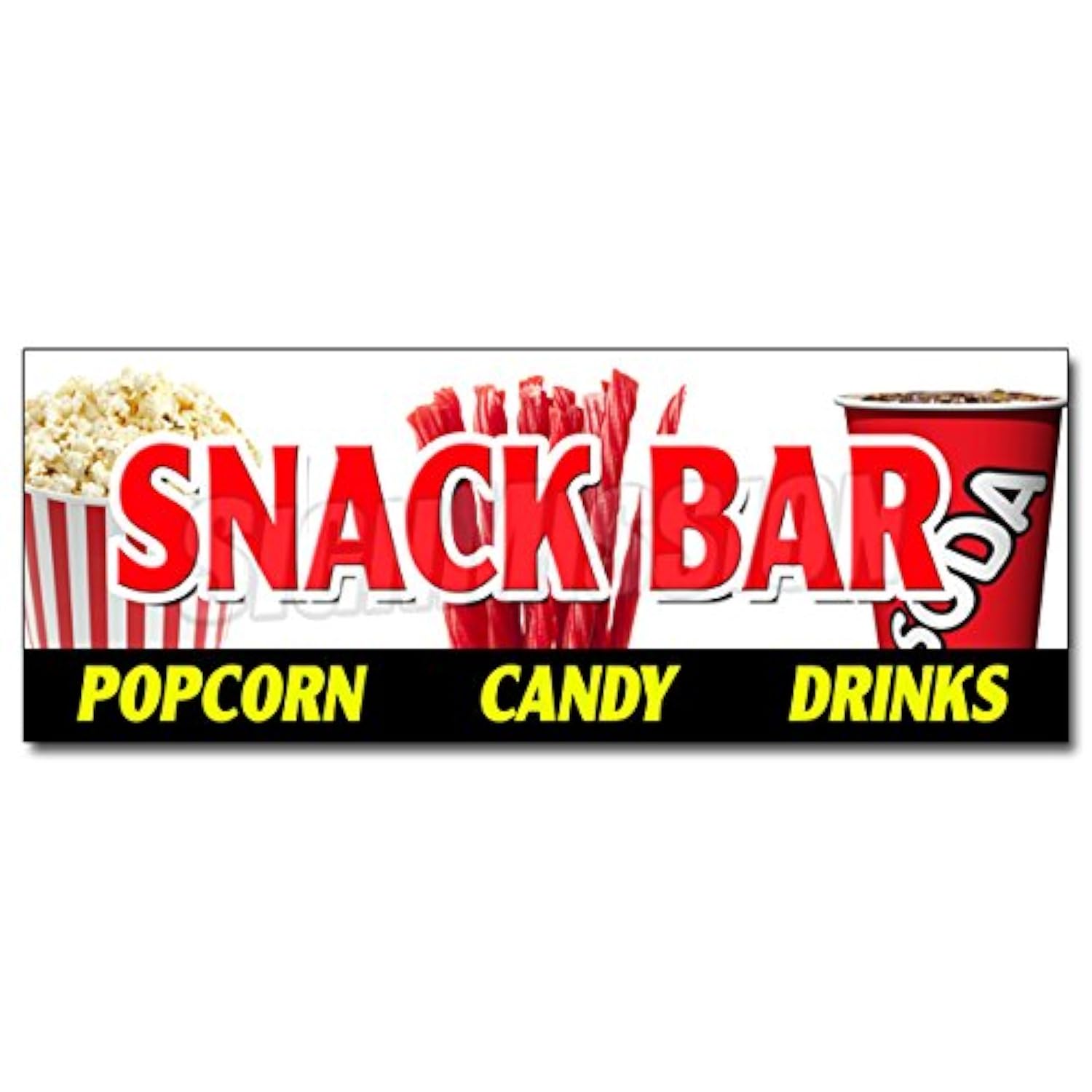 SignMission 12" Snack Bar Candy Popcorn Drinks Decal Sticker Cold ...