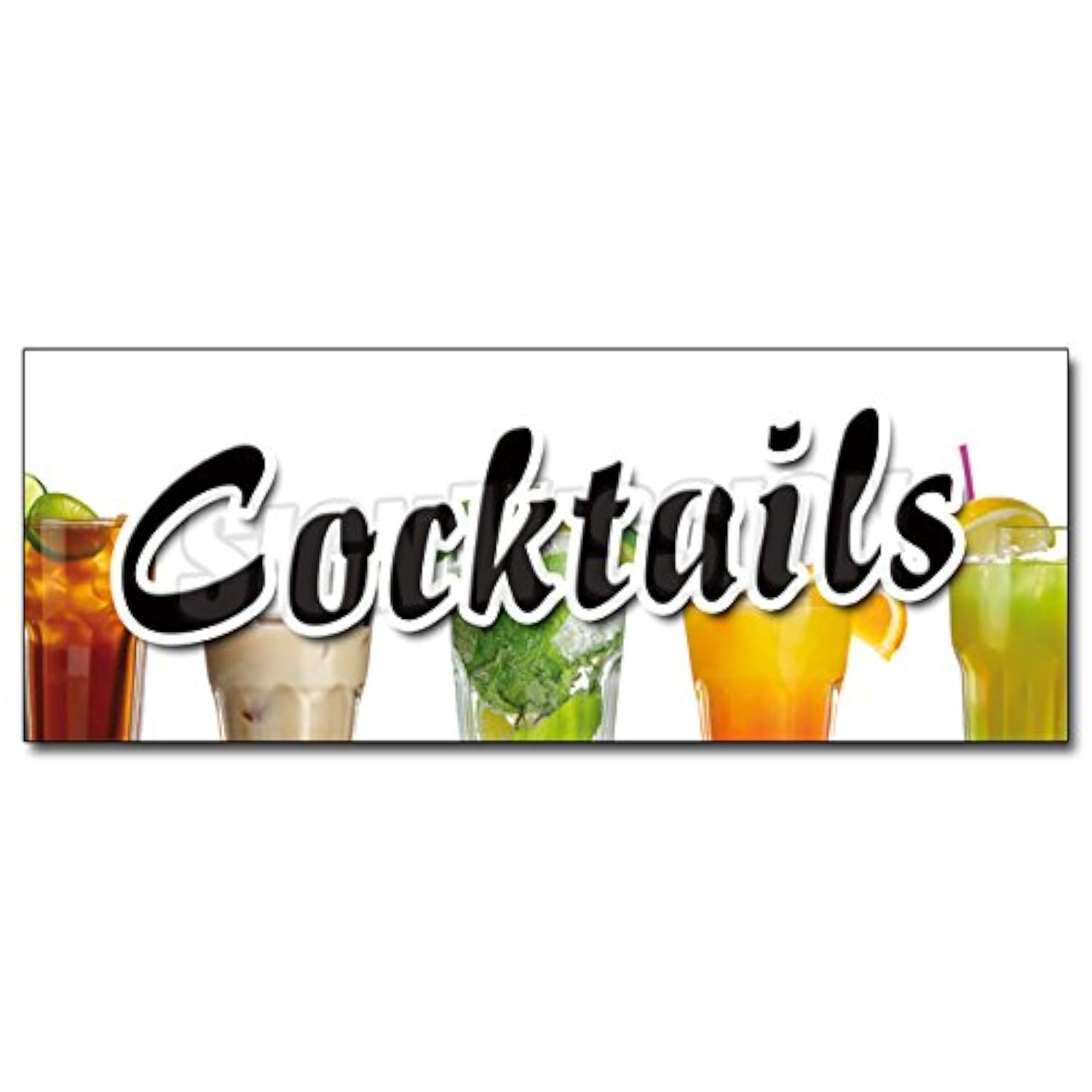 SignMission 12" Cocktails Decal Sticker All Day 2 for 1 Two for one ...