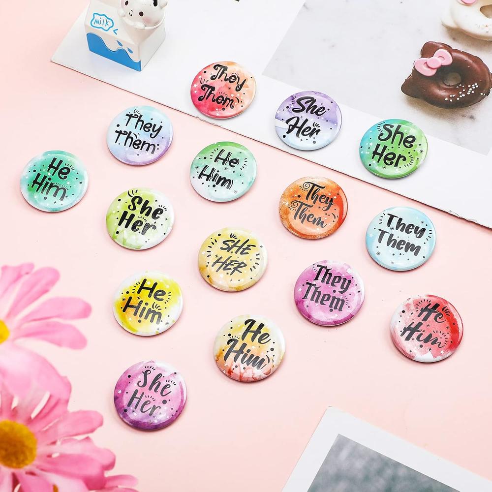 Great Choice Products 120 Pcs Pronoun Badges Pins Gender Identity Pins