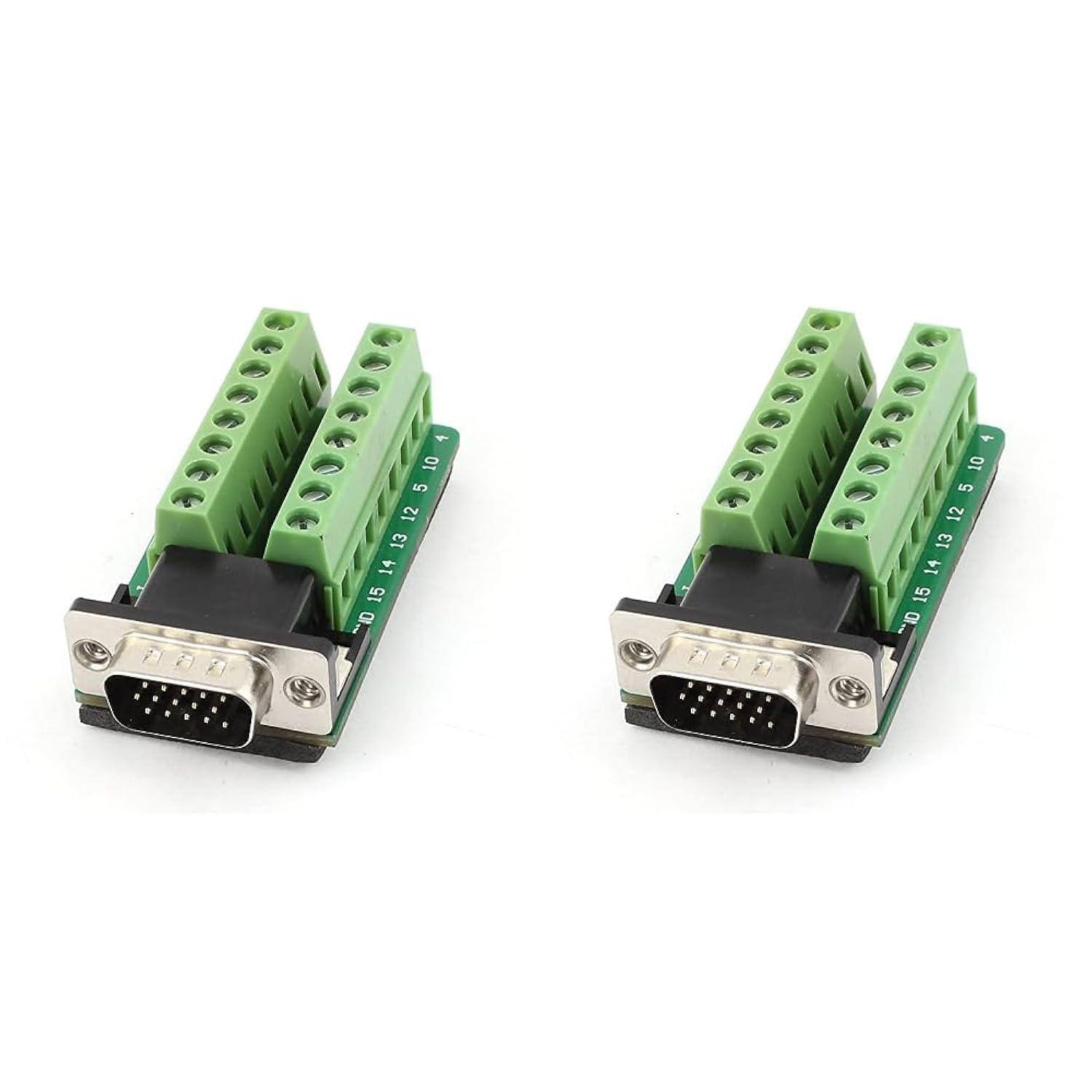 uxcell a15011600ux0309 D-SUB DB15 VGA Male 3Row 15Pin to Terminal Breakout Board Connectors ...