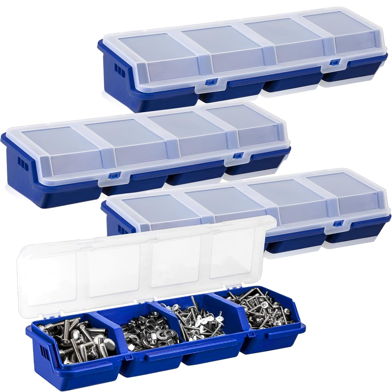 Great Choice Products 4Pcs Small Parts Storage Organizer Box With Lids ...