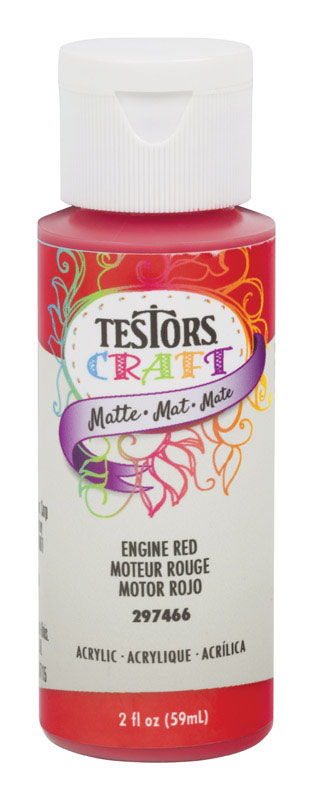 TESTORS CRAFT Testors Matte Engine Red Water-Based Craft Paint Interior ...