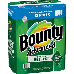 Bounty Advanced 2 Ply Paper Towels White 107 Select A Size Sheets 12 bounty-advanced-2-ply-paper-towels-white-107-select-a-size-sheets-12