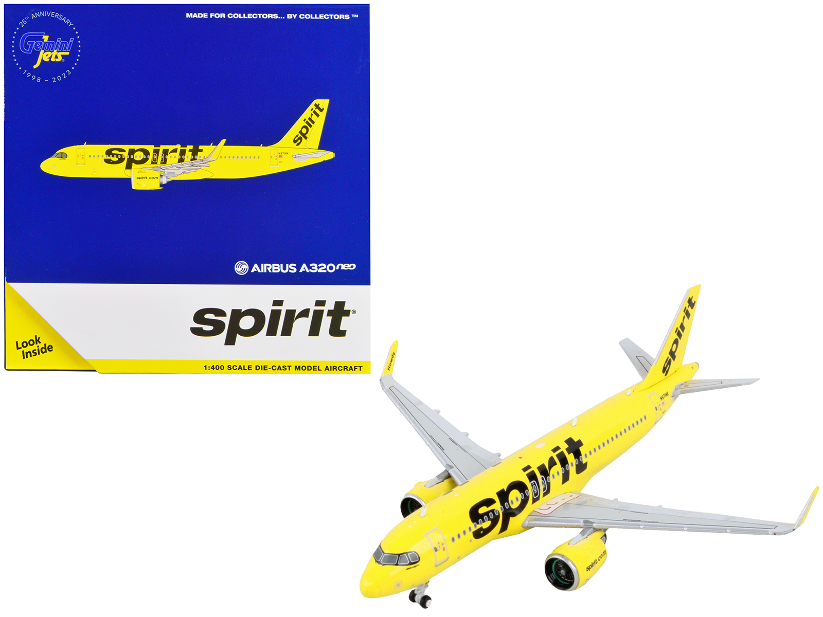 GeminiJets Airbus A320neo Commercial Aircraft "Spirit Airlines" Yellow ...