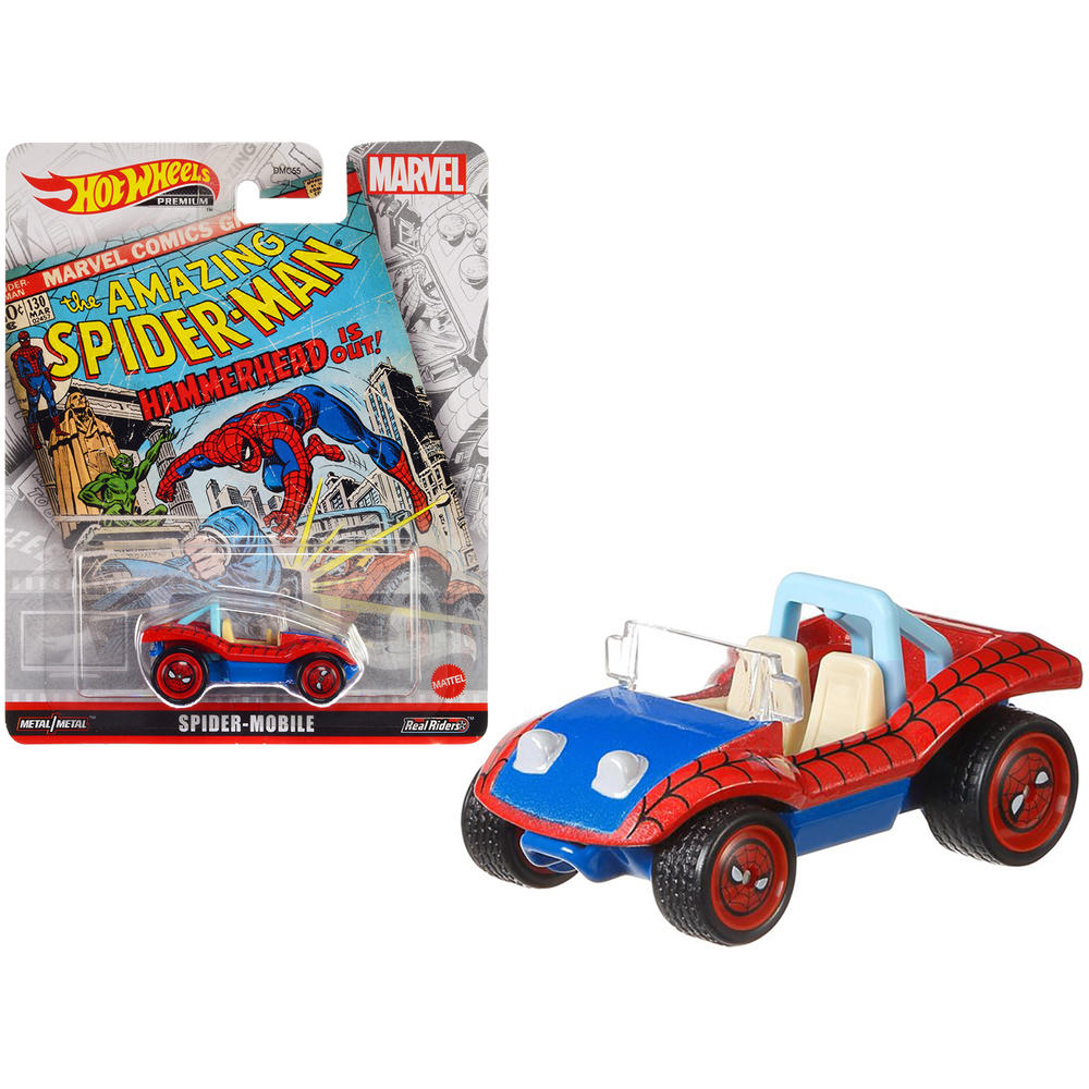 Hot Wheels Spider Mobile Red And Blue With Graphics The Amazing Spider Man Marvel Diecast