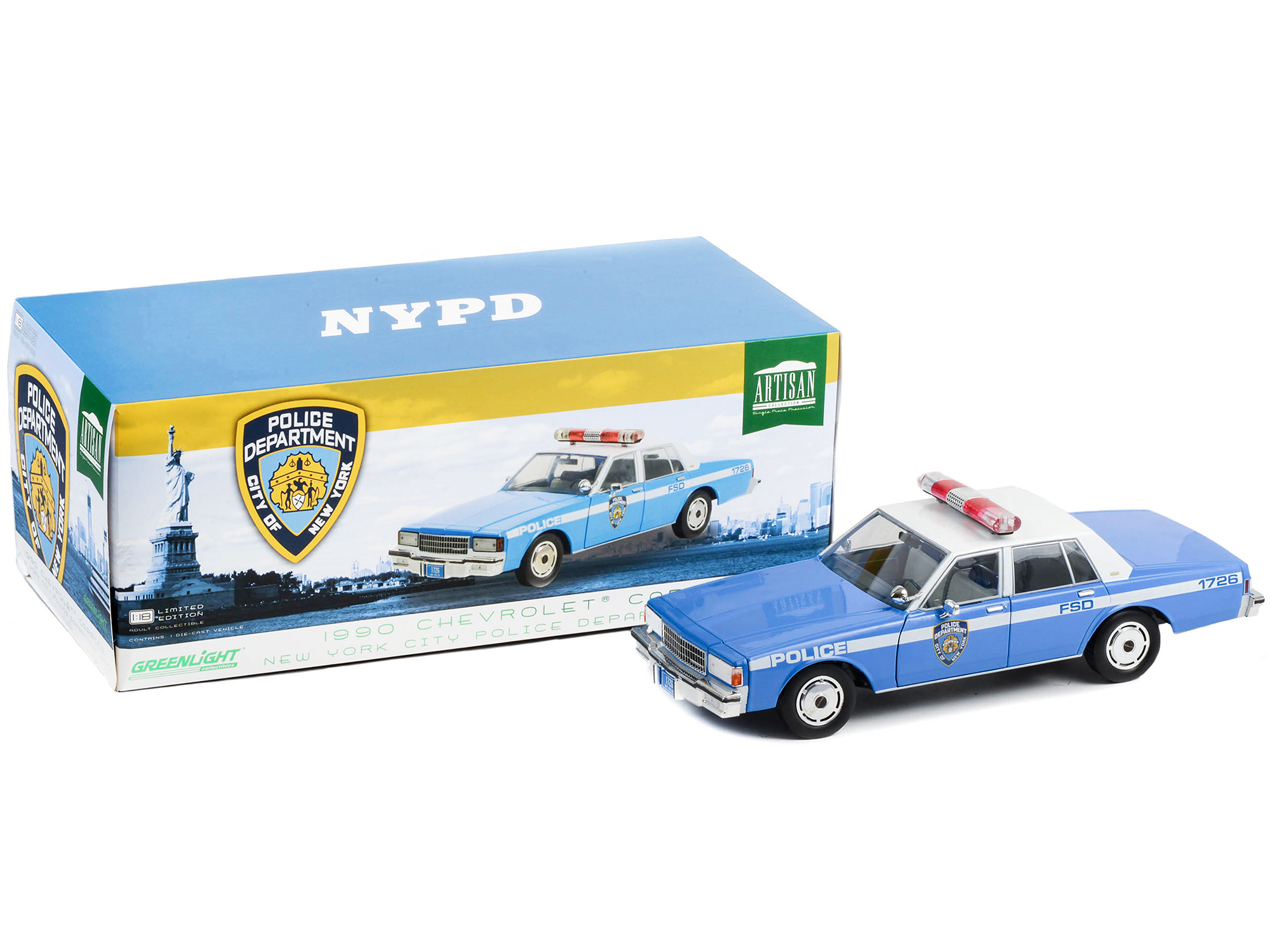 GreenLight 1990 Chevrolet Caprice Police Blue and White "NYPD (New York ...