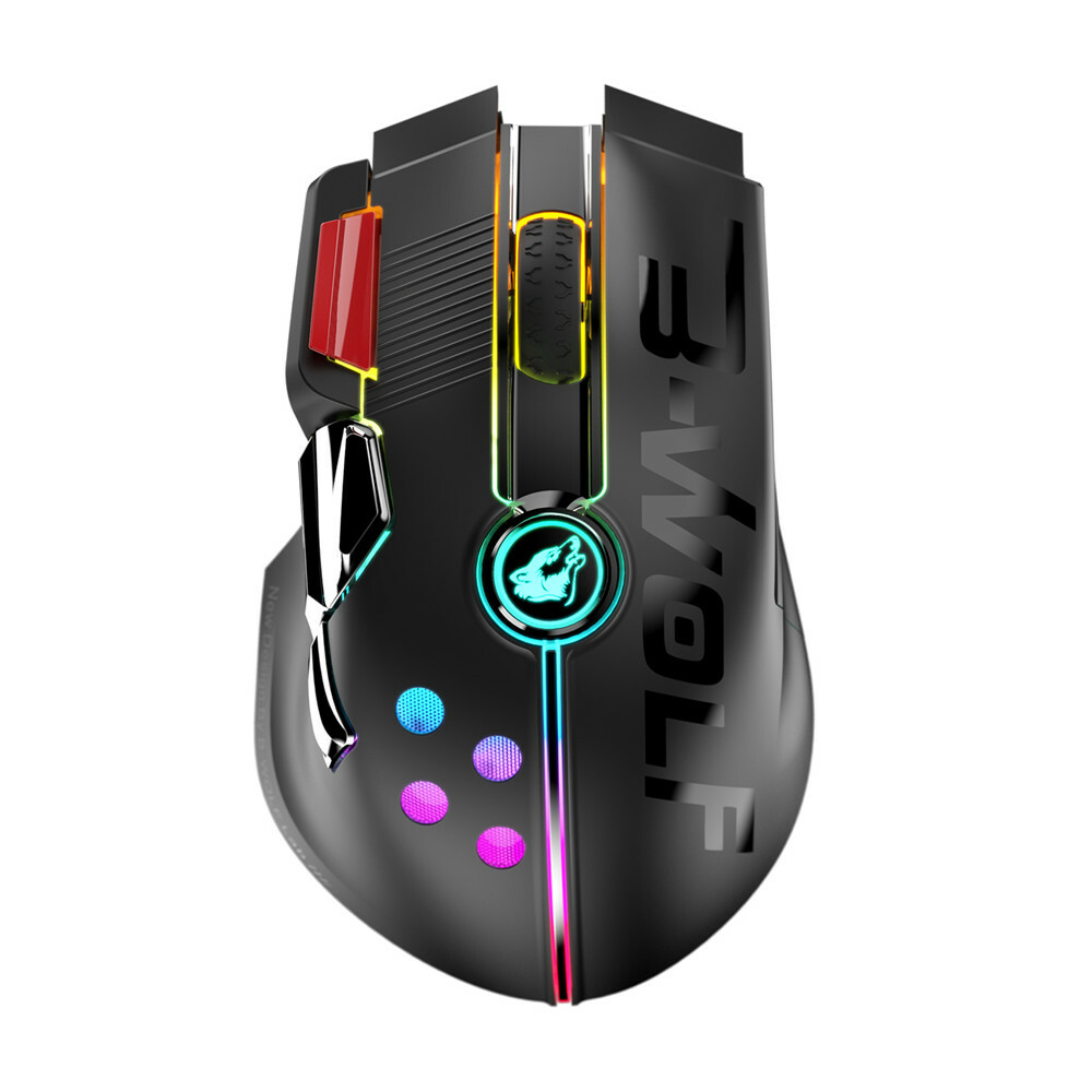 FREE WOLF DOESNOTAPPLY Wireless Rechargeable Gaming Mouse Dual Mode ...
