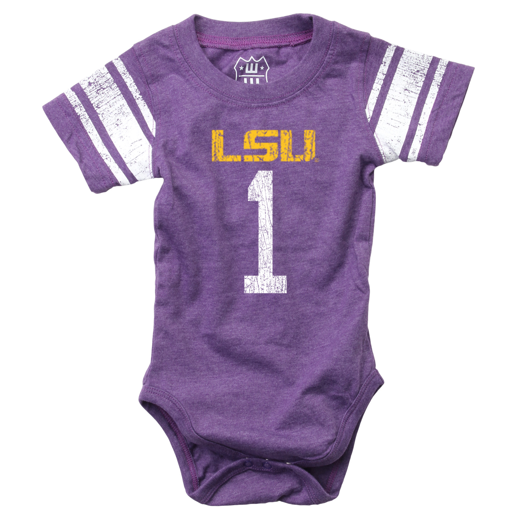 Wes And Willy LSU Tigers Baby College One Piece Jersey Bodysuit