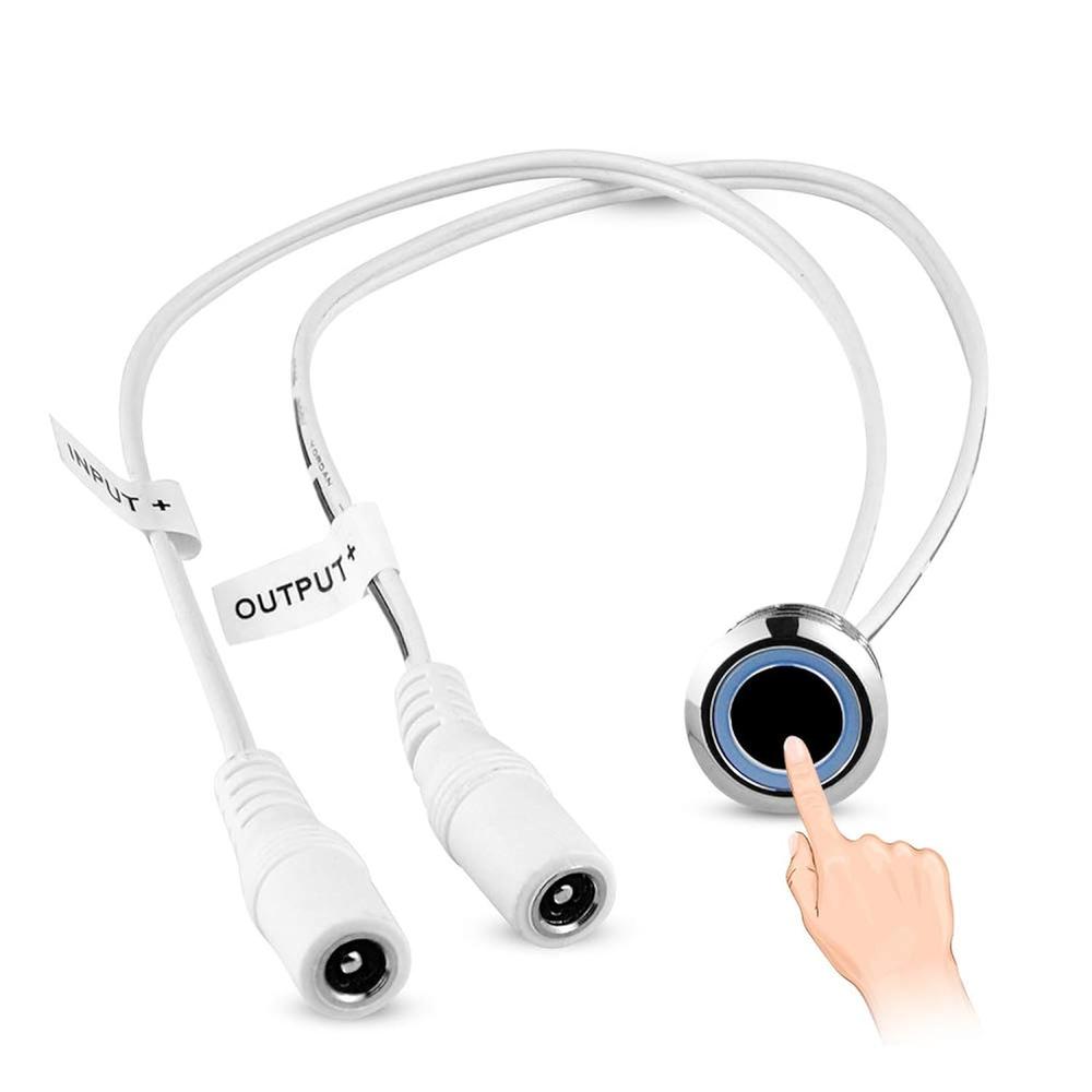 Thinkstar Dc12v Led Dimmer Touch Sensor Blue Ring Button On Off Stepless Dimming Switch For Led