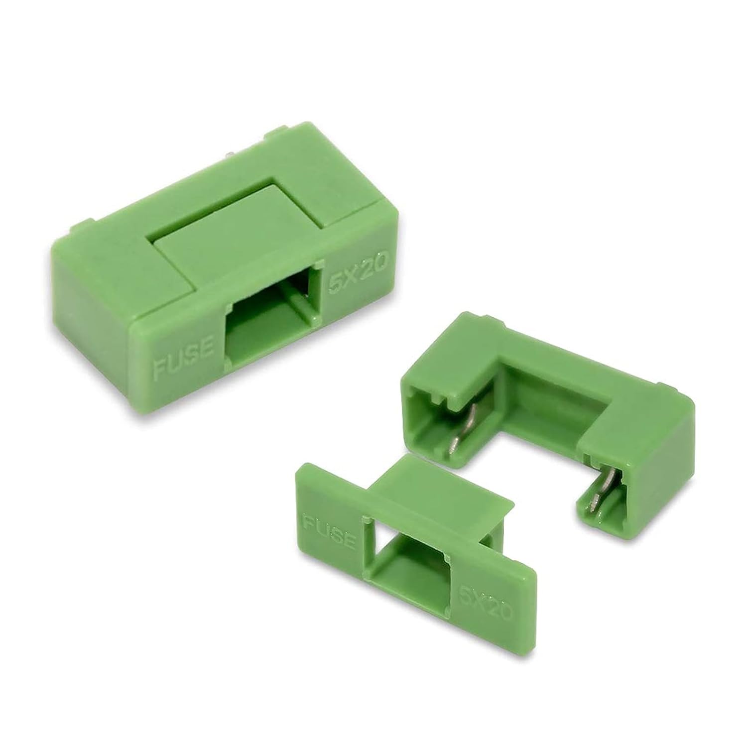 thinkstar 30Pcs Pcb Fuse Holder, 250V 10A 5X20Mm Green Plastic Pcb ...