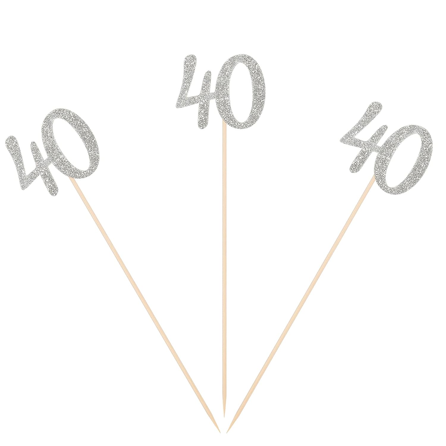 thinkstar Pack Of 10 40Th Birthday Centerpiece Sticks Number 40 Table ...