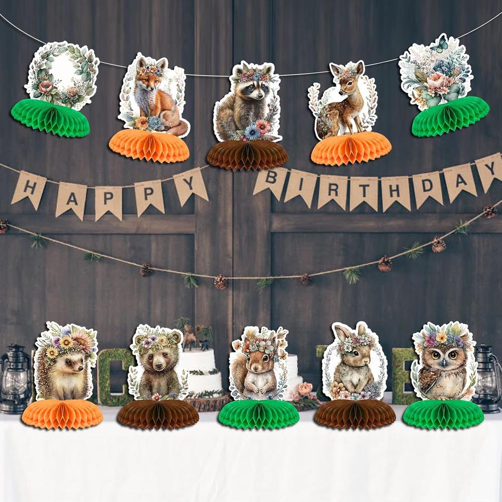 thinkstar 10Pcs Woodland Baby Shower Animals Honeycomb Centerpieces ... thinkstar 10Pcs Woodland Baby Shower Animals Honeycomb Centerpieces ...