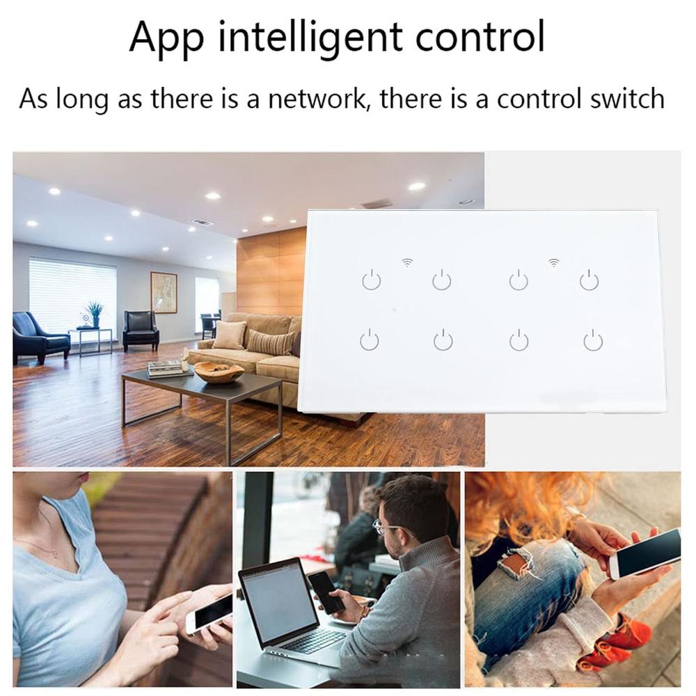 thinkstar Wifi Light Switch Smart Switch 8 Gang Touch Wall Switch Glass ... thinkstar Wifi Light Switch Smart Switch 8 Gang Touch Wall Switch Glass ...