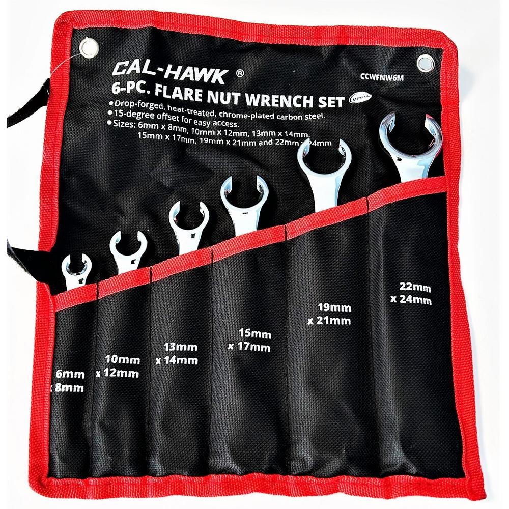 Cal Hawk 12pc Calhawk Pro Flare Nut Line Wrench Set Sae And Metric