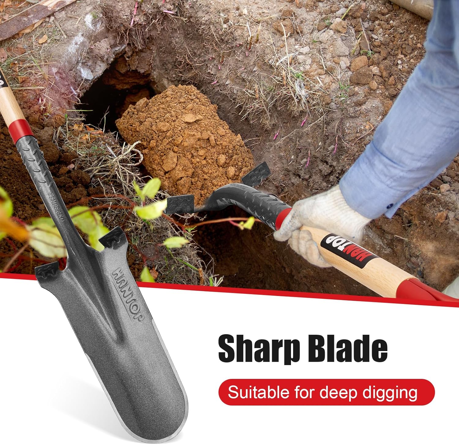 sharp digging spade