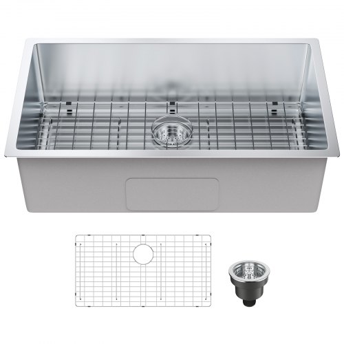 VEVOR Kitchen Sink, 304 Stainless Steel Drop-In Sinks, Undermount ...