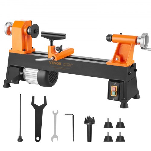 VEVOR Benchtop Wood Lathe, 10 in x 18 in, 0.5 HP 370W Power Wood ...