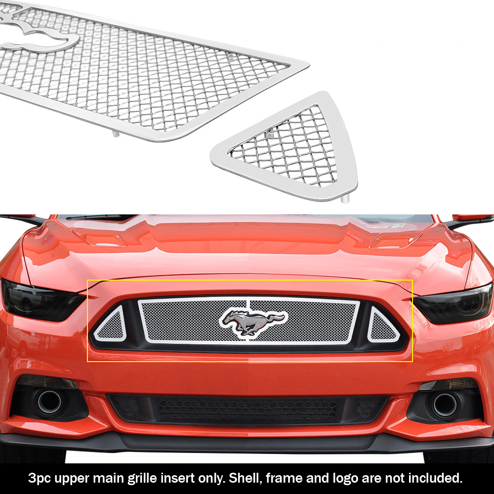 APS 2015-2017 Ford Mustang GT V8 With Logo Show Mesh Grille 1.8 mm wire ...