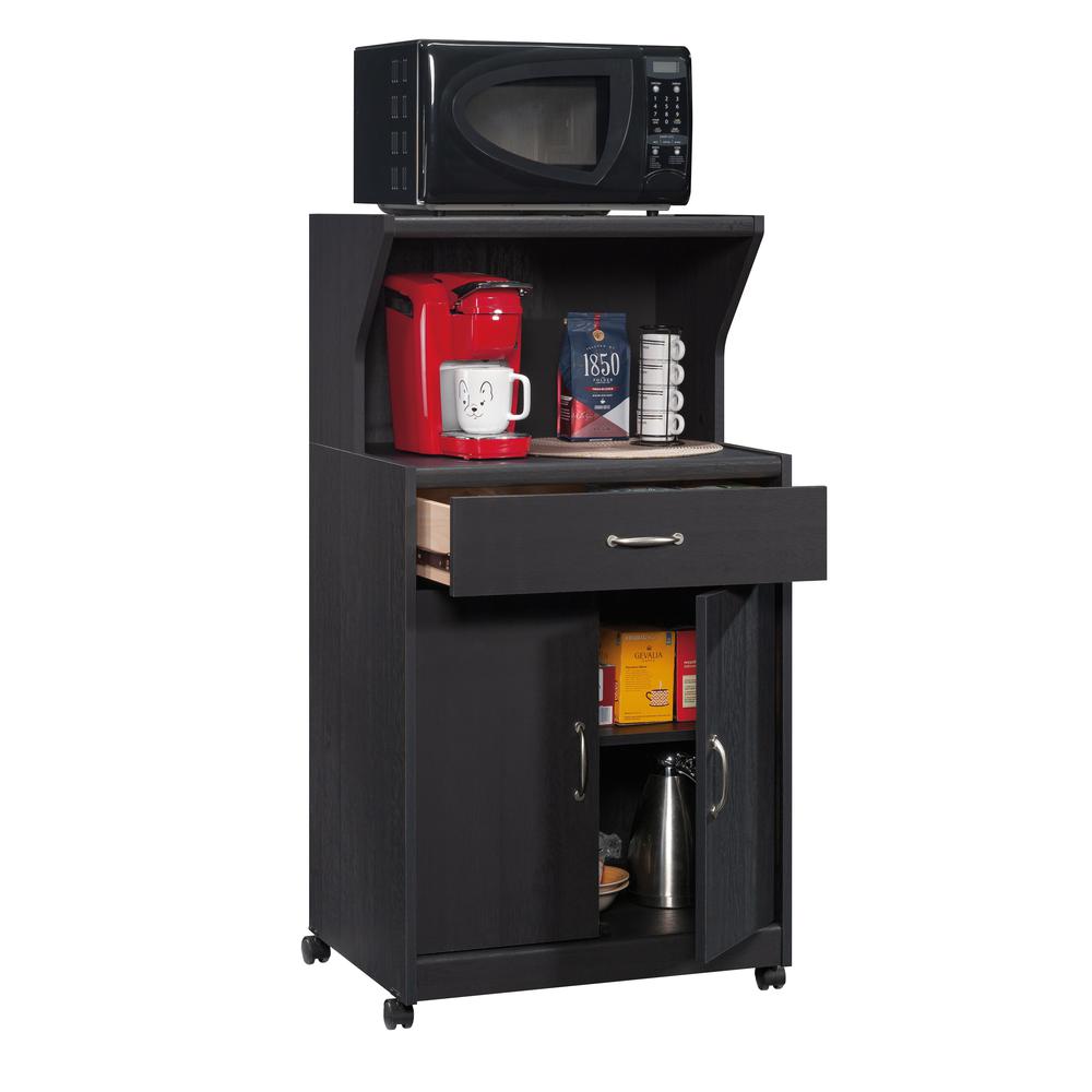 Sauder Microwave/Kitchen Cart Raven Oak