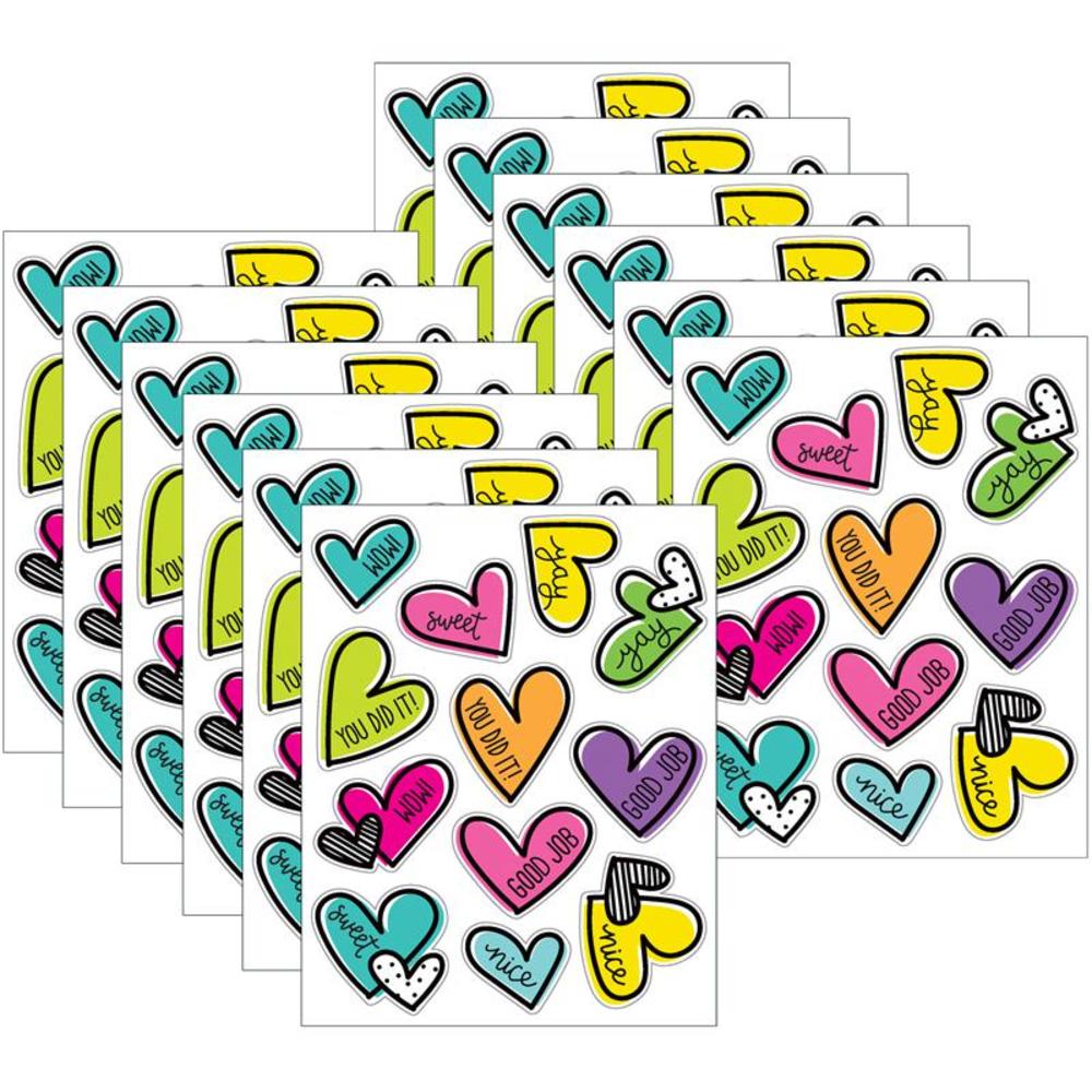 Carson Dellosa Education Kind Vibes Doodle Hearts Shape Stickers 72