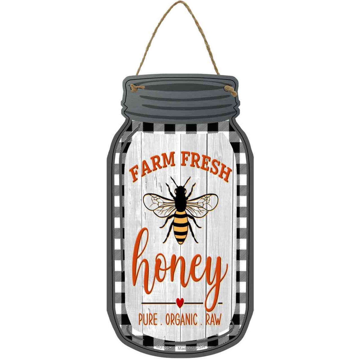 Smart Blonde MJ-907 4 x 8 in. Farm Fresh Honey Black Plaid Novelty ...