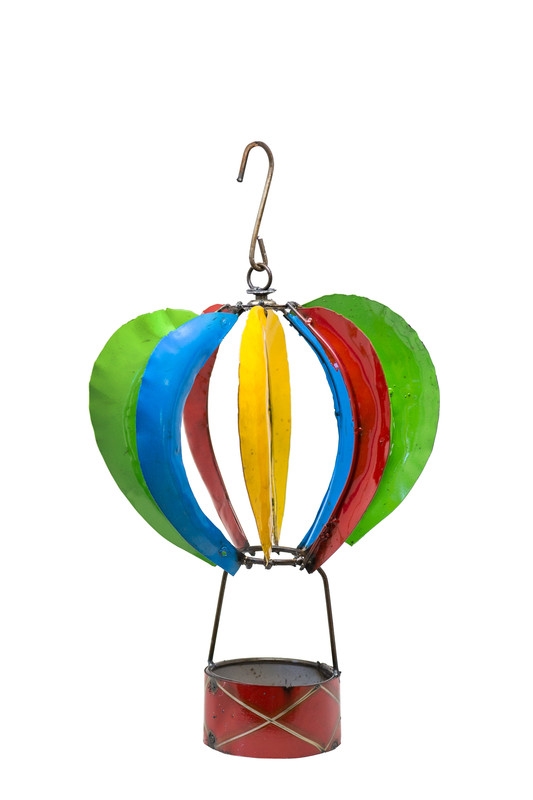 Balcony Beyond Spinning Hot Air Balloon Metal Art with Chain
