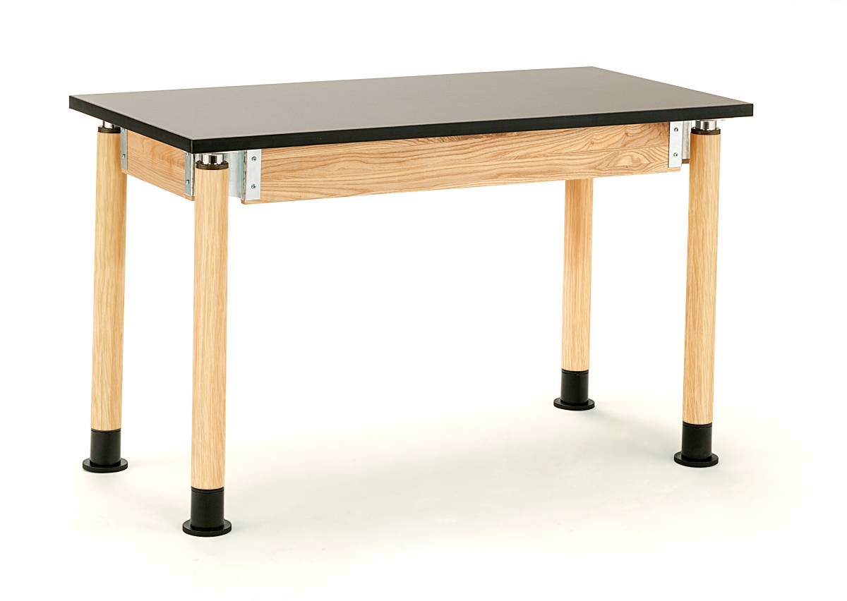 Toyopia SLT2460AH-OK 24 x 60 in. Adjustable Height Chemical Resistant Top Science Table with Oak ...