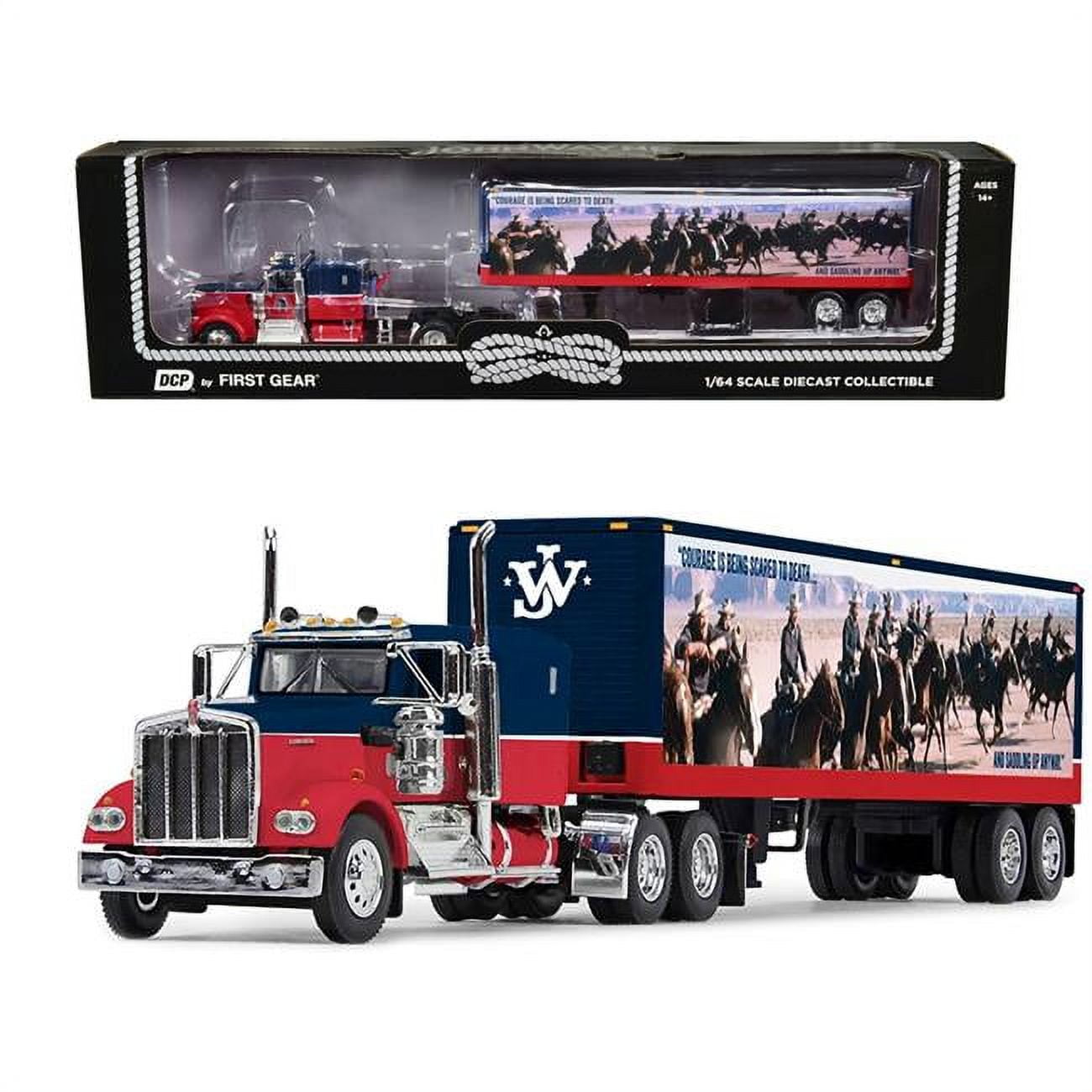 A2Z Posters Kenworth W900A with 60 Sleeper & 40 Vintage Trailer John Wayne Courage 1 by 64 Scale ...