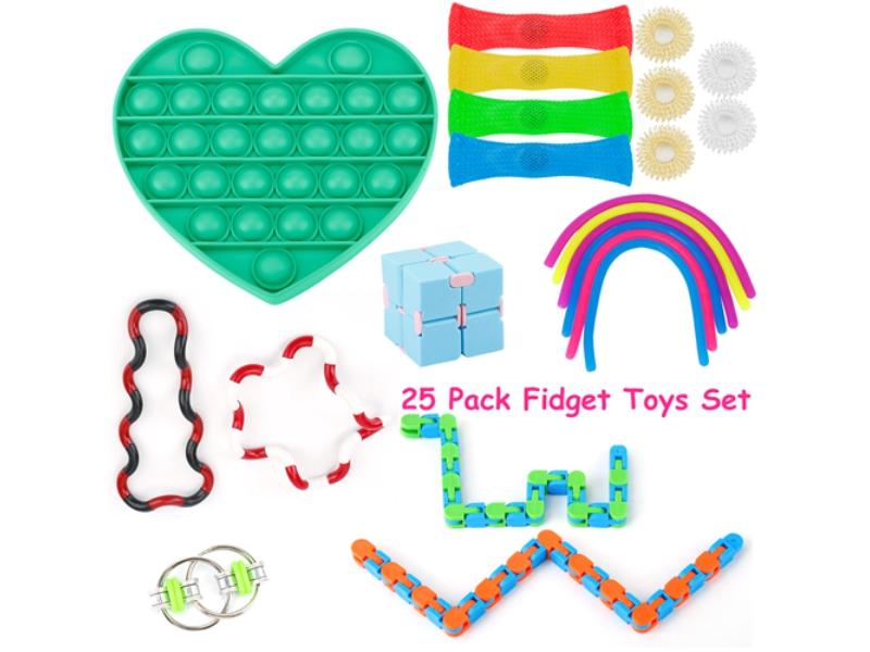 Fresh Fab Finds FFF-25PcSet-GPCT2841 Sensory Fidget Toys Set Stress Relief Anti-Anxiety Tools ...