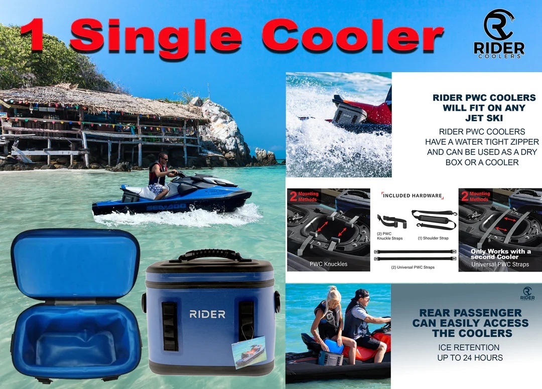 Rider coolers RC-101-Bx1 Rider Coolers PWC Jet Ski Sea Doo Cooler 1 cooler Fits All Personal ...