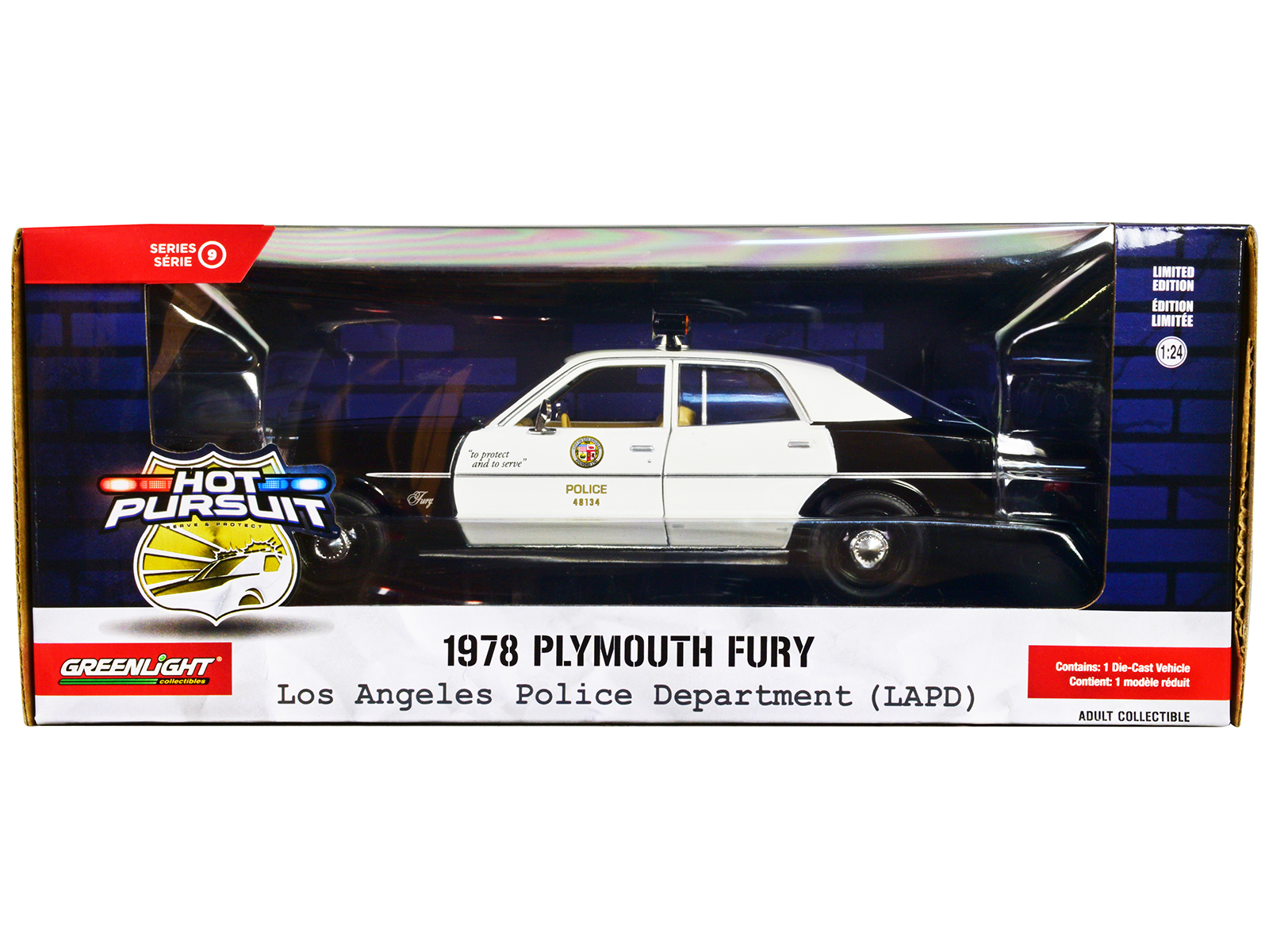 GreenLight 1978 Plymouth Fury Black and White "LAPD" "Hot Pursuit ...