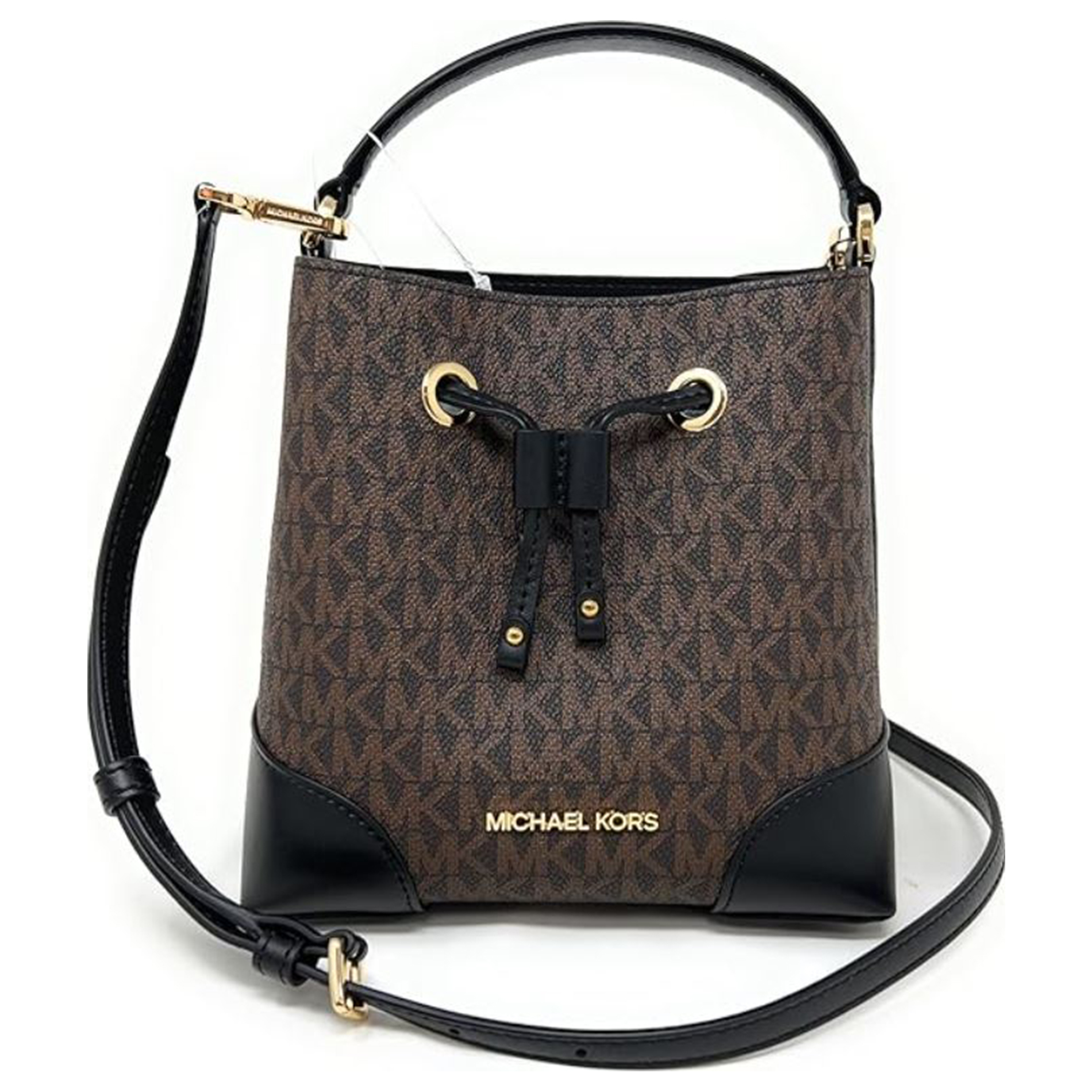 Michael Kors Mercer Small Logo Bucket Bag 35F2GM9M1B-BR/Black