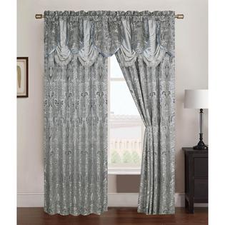 Rt Designers Collection Gina Jacquard Rod Pocket Curtain Panel 54 X 84