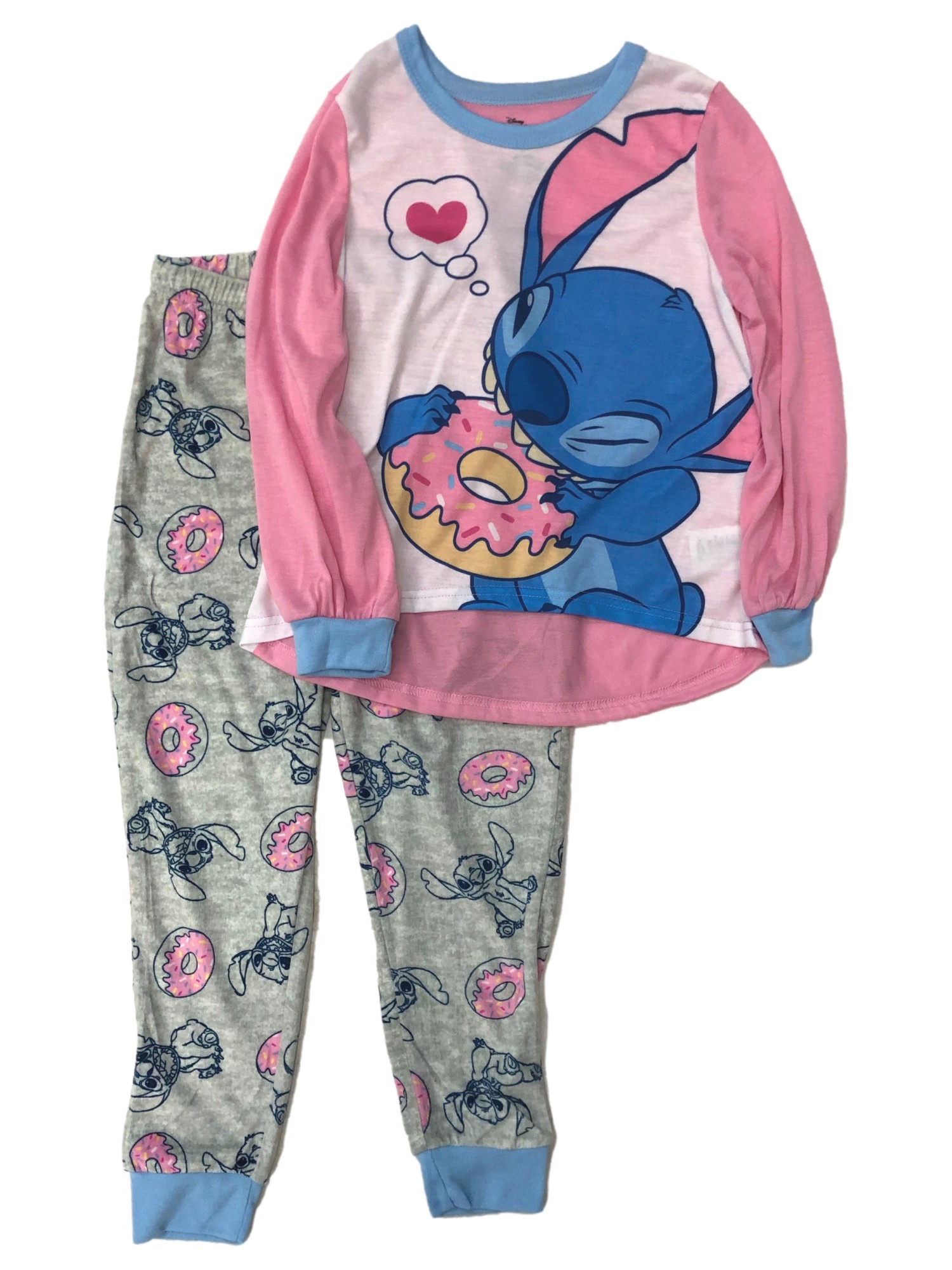 Disney Girls Mint Pink Lilo & Stitch Pajamas Top & Joggers Sleep Set