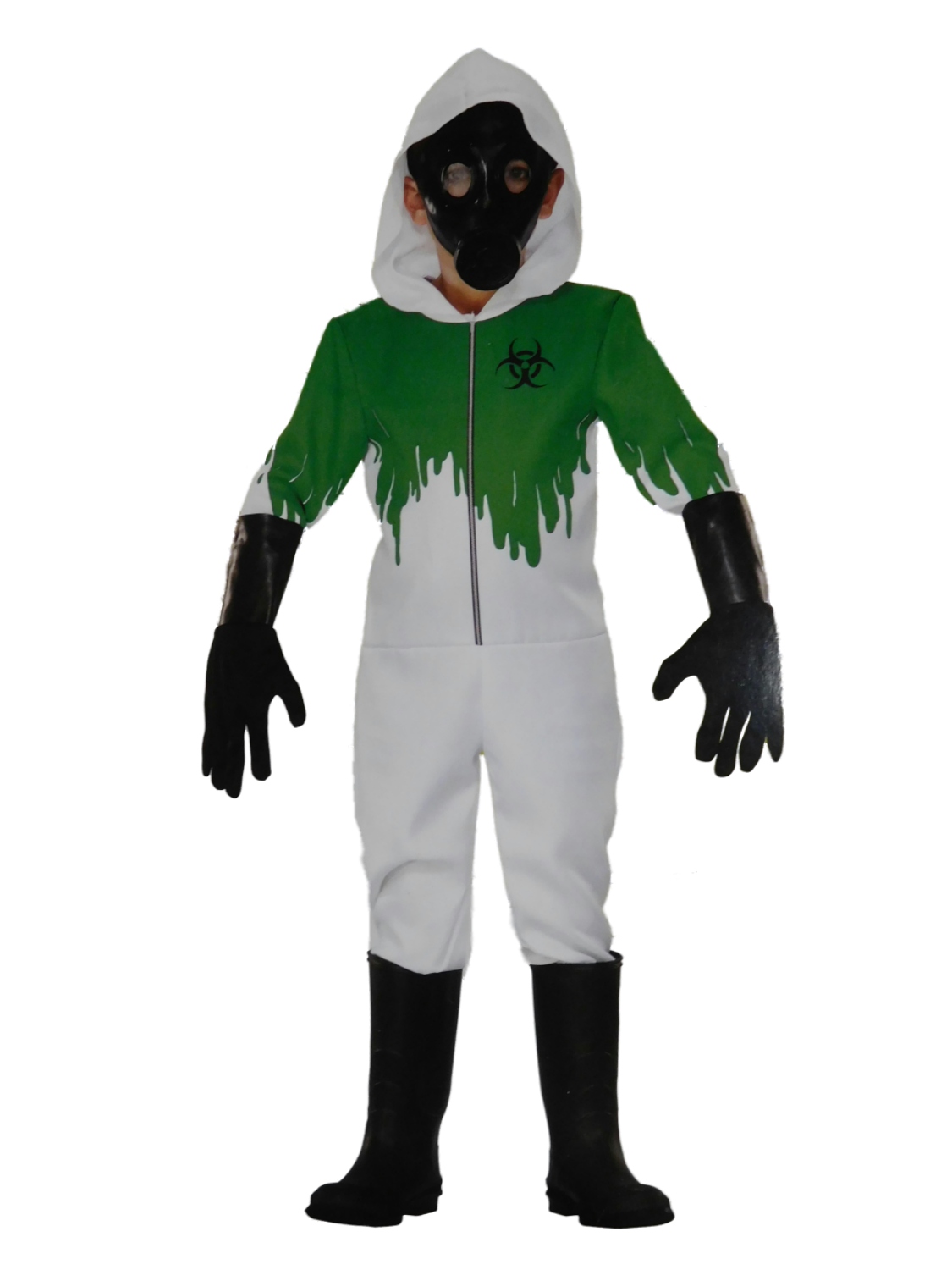 Halloween Boys Toxic Waste Halloween Costume Mask Jumpsuit & Gloves ...