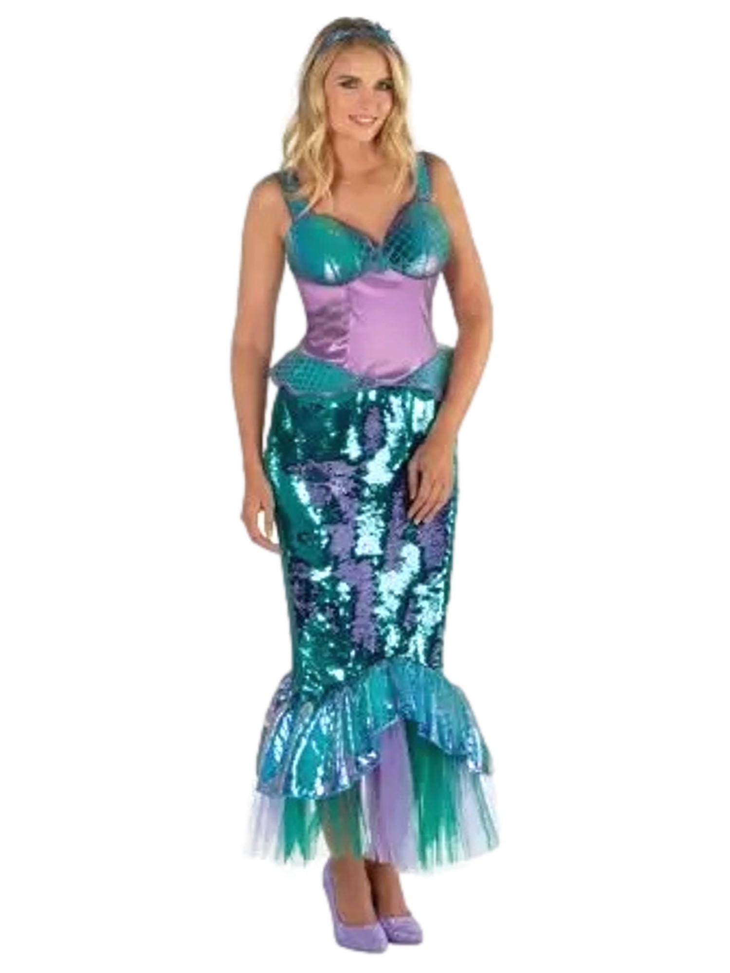 Palamon Womens Tropical Mermaid Shimmer Dress Costume Medium (8-10)