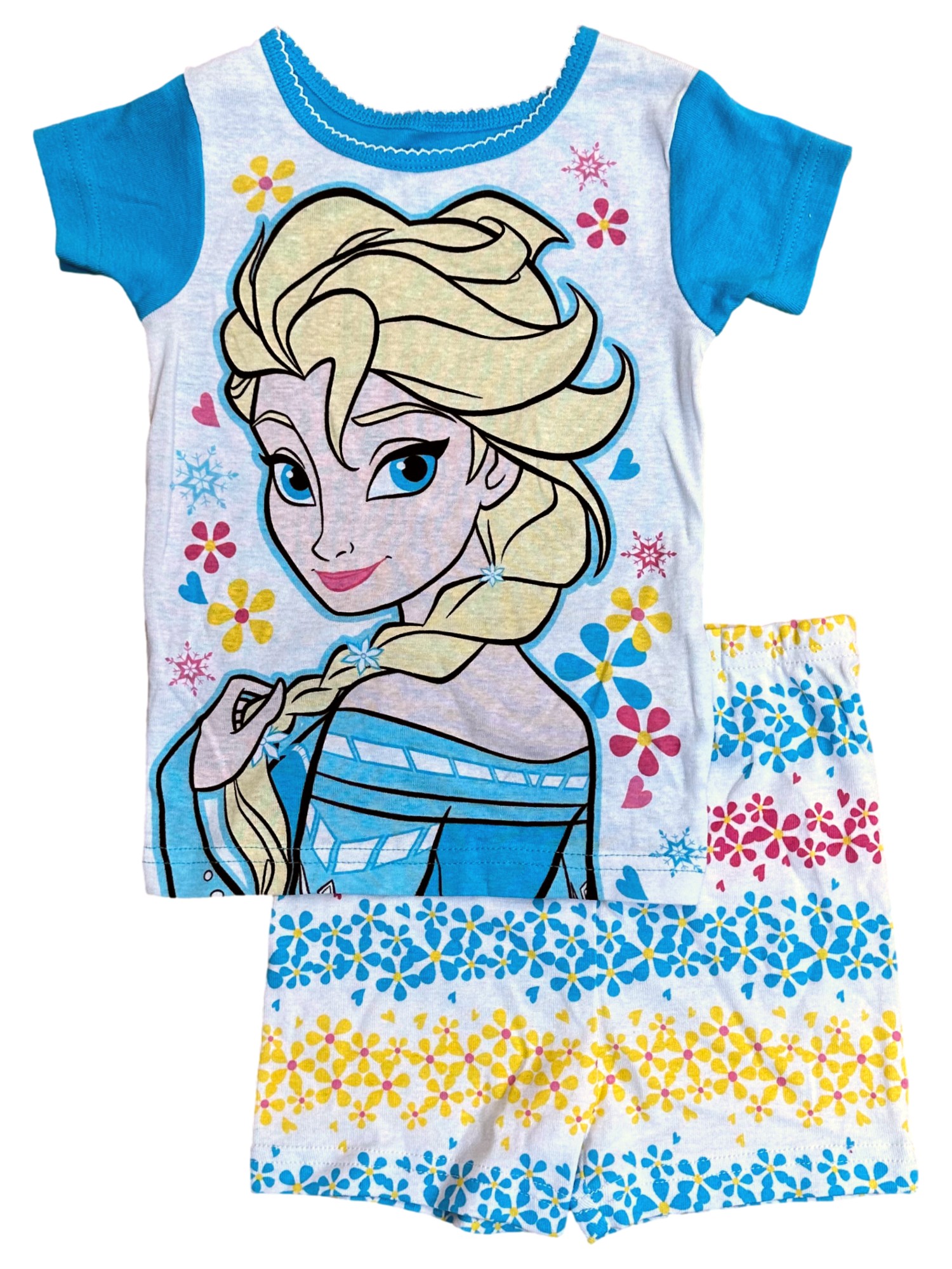 Disney Princess Frozen Toddler Girls Blue Elsa 2pc Sleep Pajama Set w ...