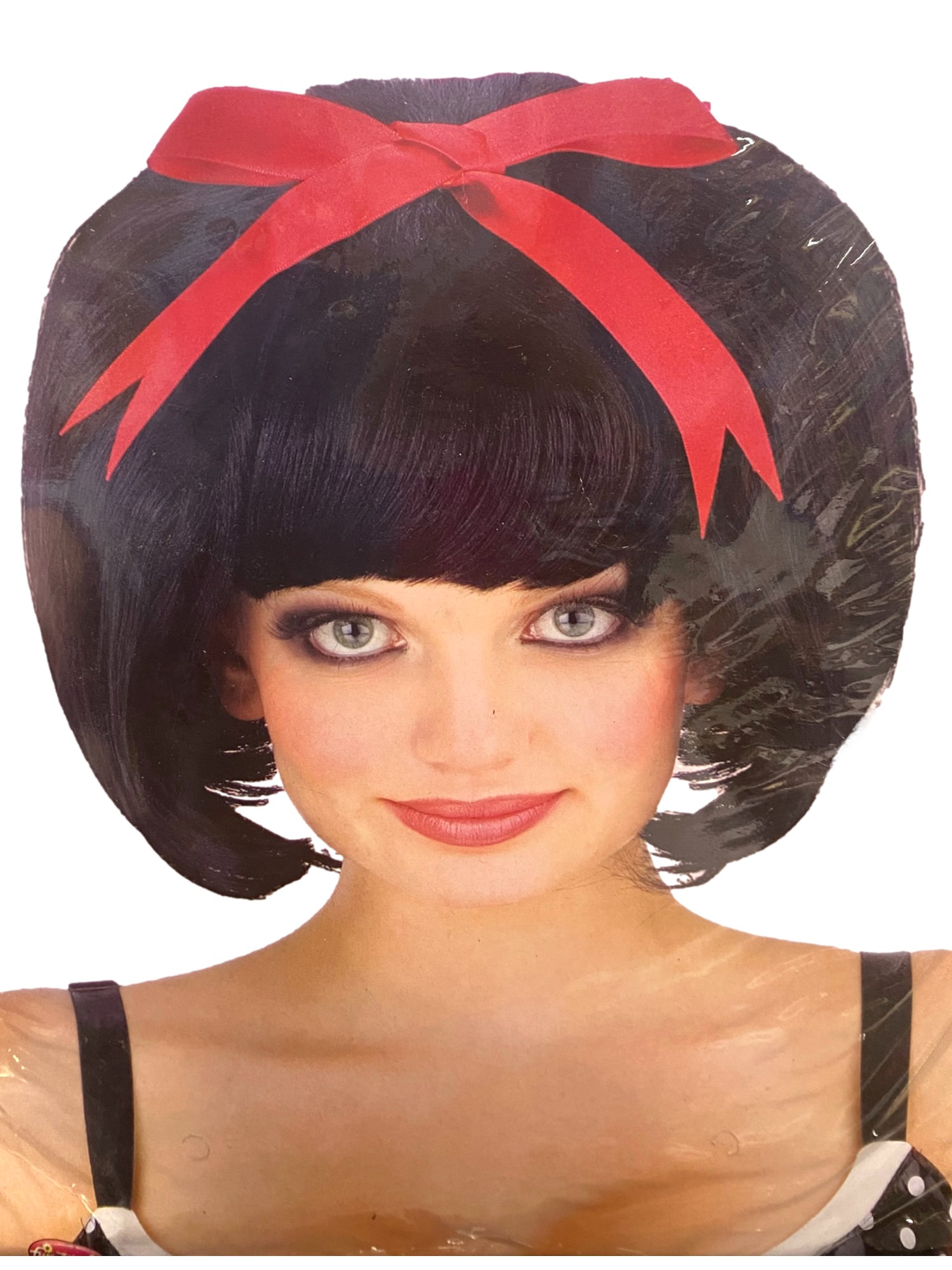 Fun World Costumes Womens Bob With Red Bow Black Wig