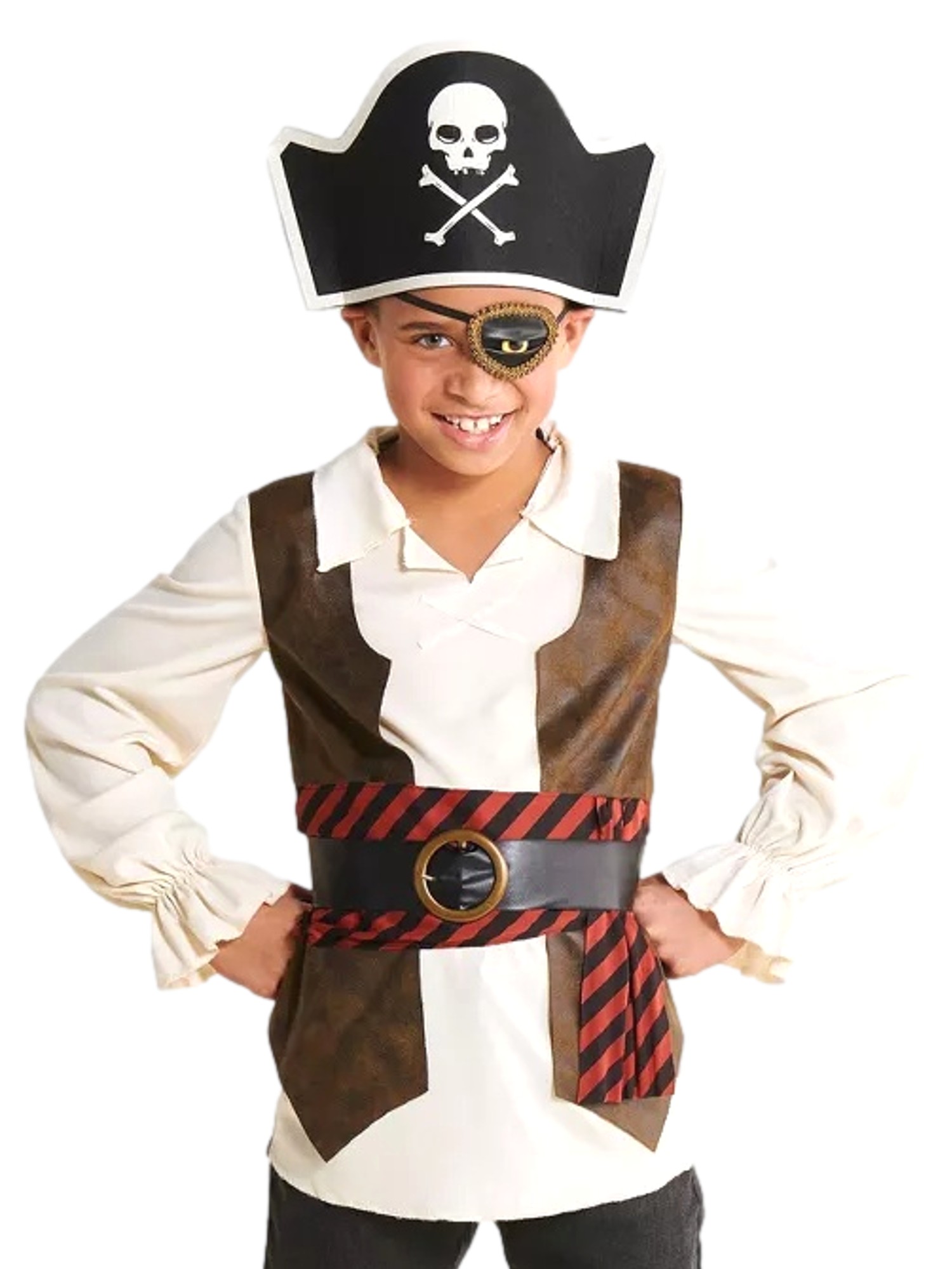 Hyde & Eek Boys Pirate Halloween Costume Accessory Kit Shirt Eye Patch ...
