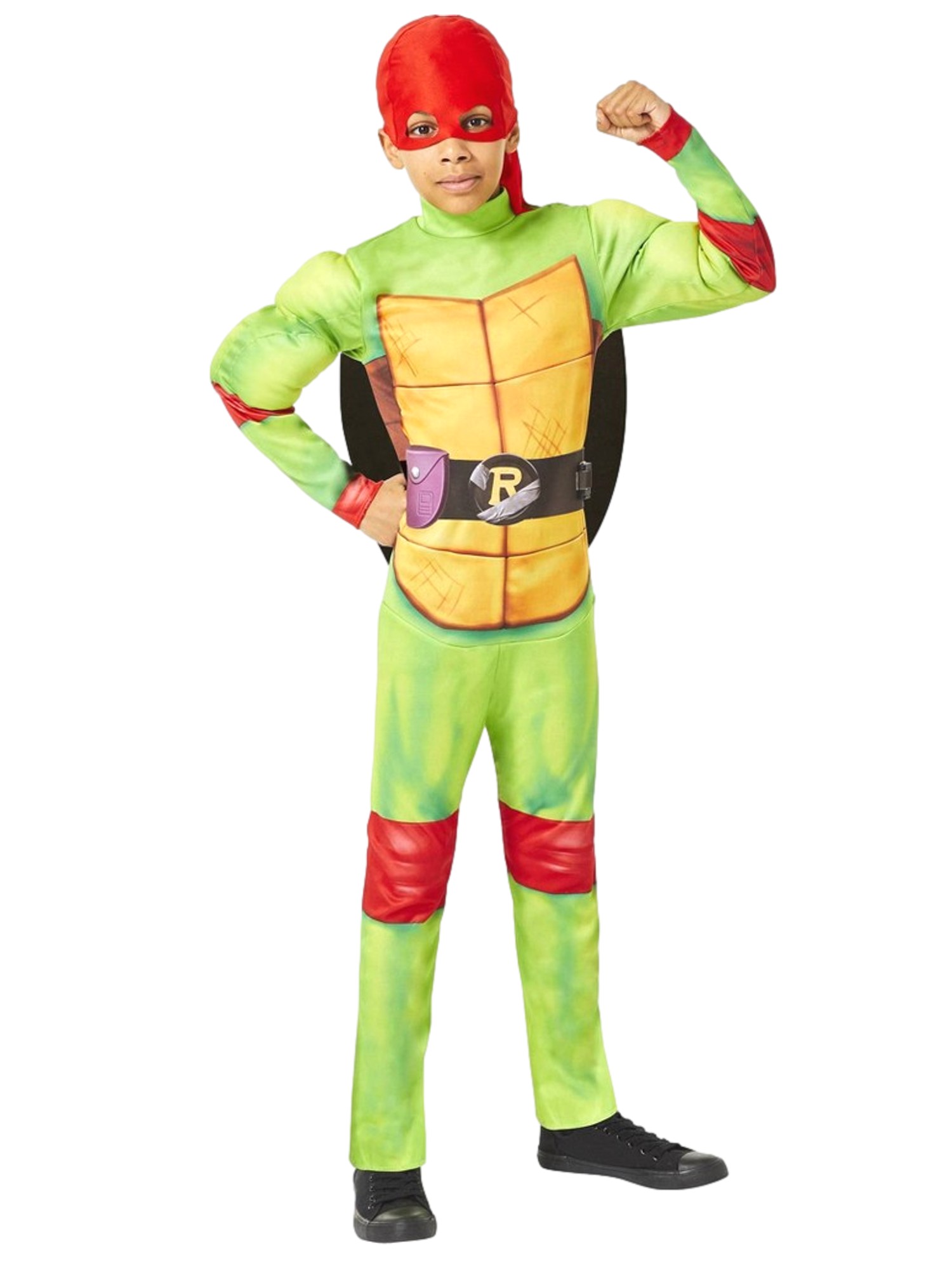 In-Spirit Boys TMNT Raph Raphael Muscle Jumpsuit Costume Light Up Belt Large (10-12)