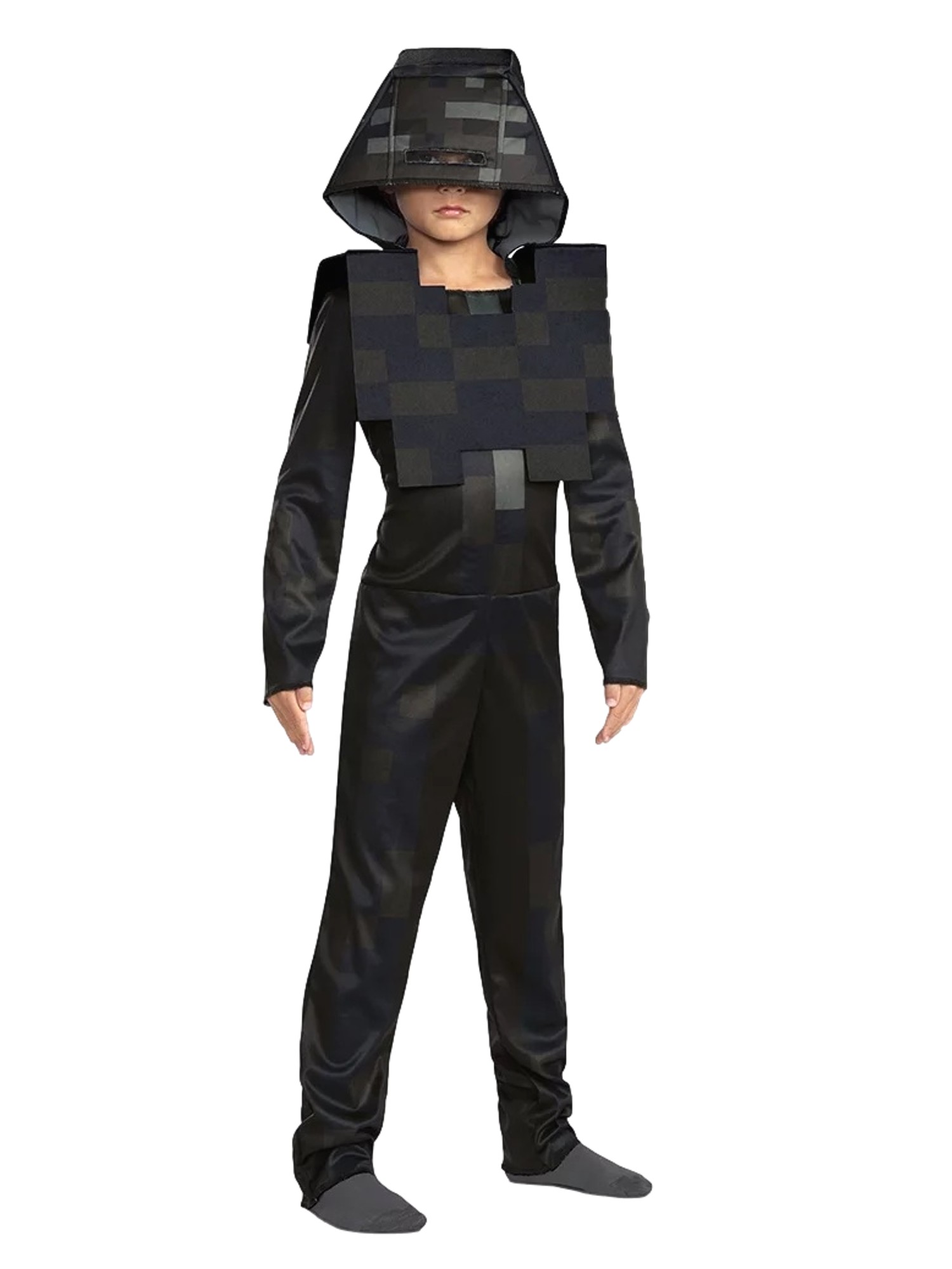 Disguise Boys Minecraft Mine Craft Wither Skeleton Black Jumpsuit Costume