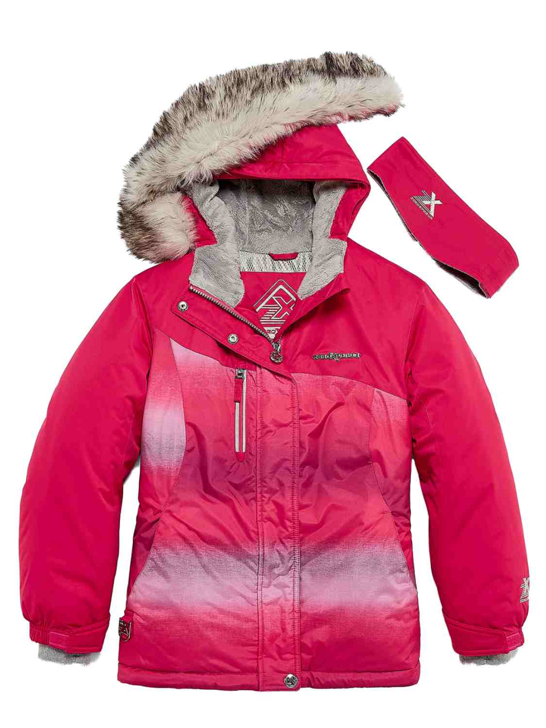 Zero Xposur Girls Pink Snowboard Ski Jacket Puffer Winter Coat