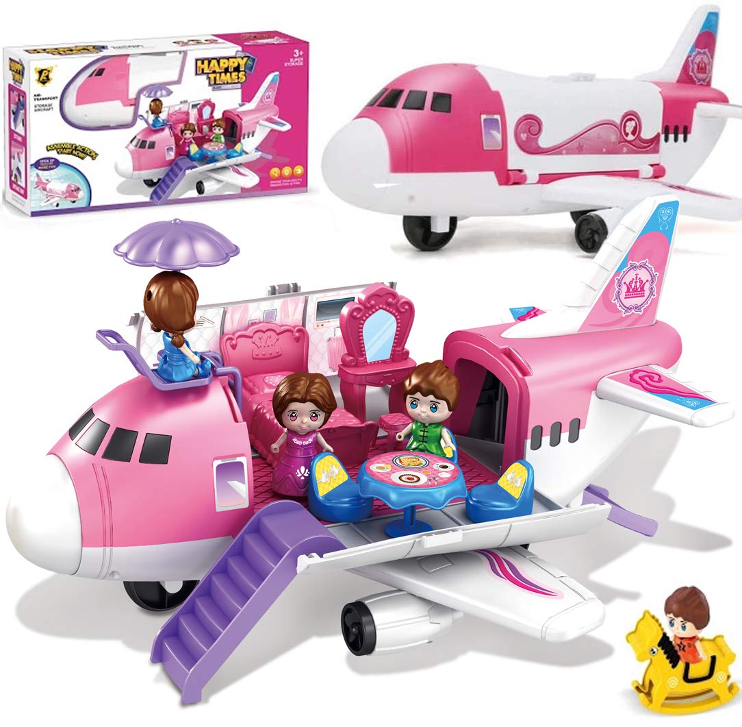 Liberty Imports Pink Airplane Toy Private Jet Transport cargo Vehicle ...