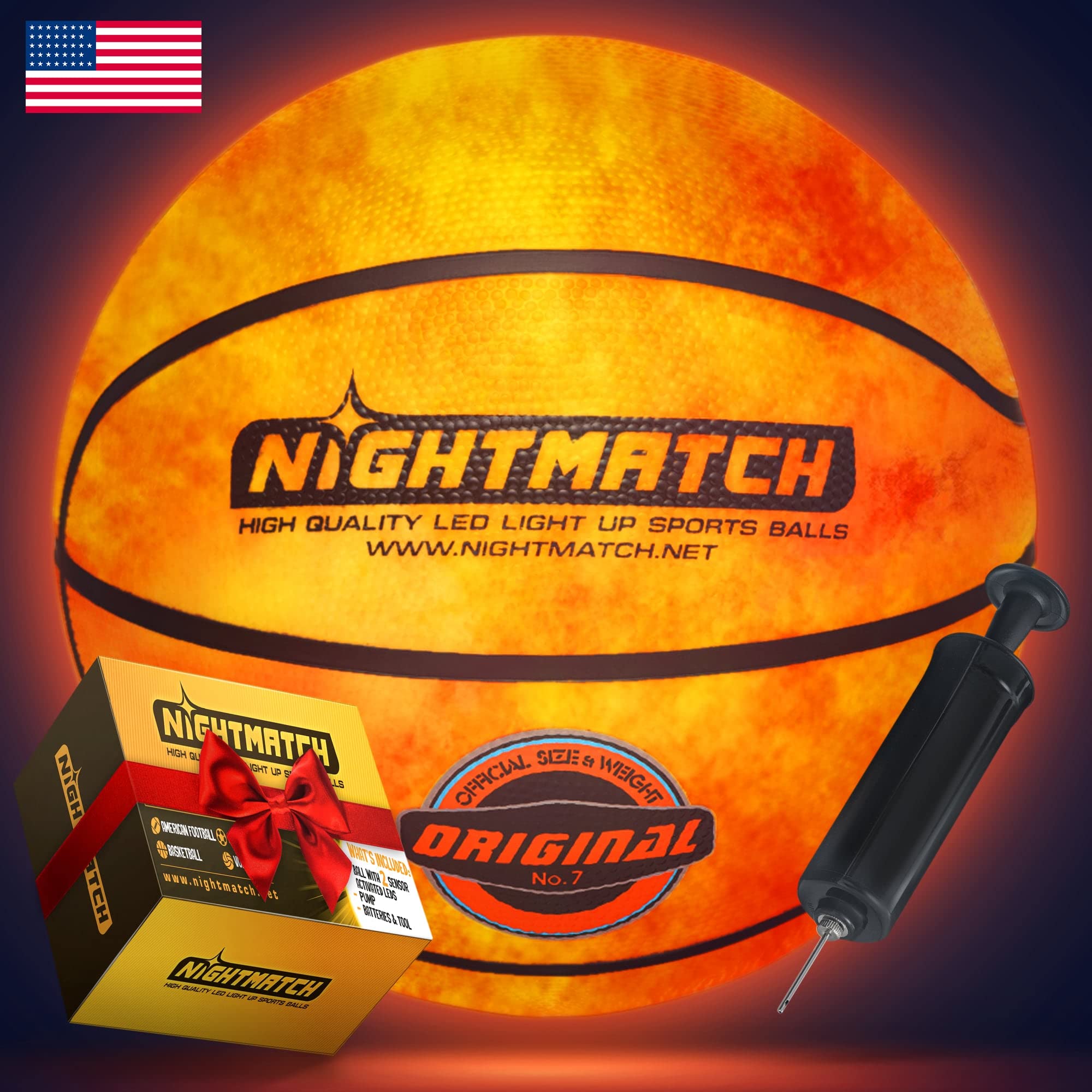 NIgHTMATcH Premium LED Light Up Basketball - Perfect glow in The Dark ...
